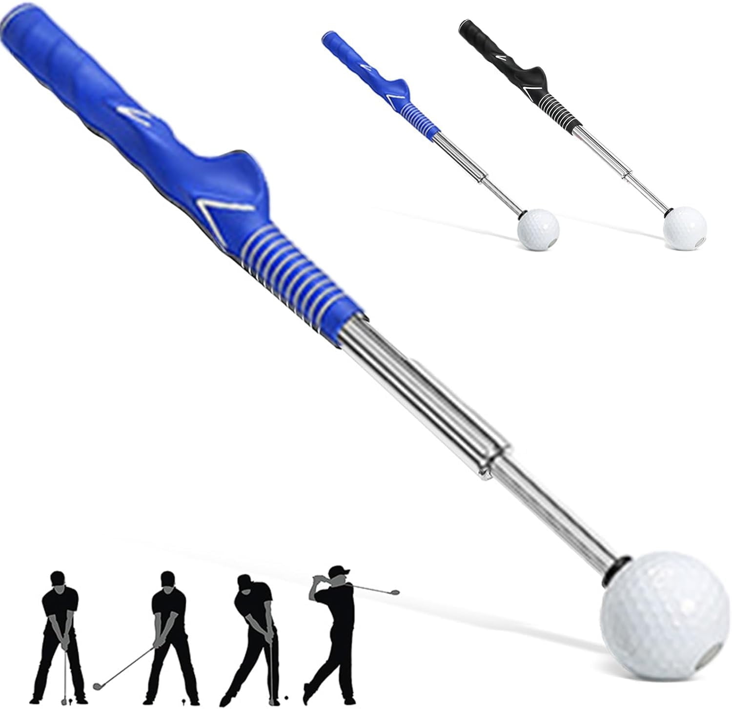 HPLSZCN Retractable Golf Swing Training Aid, Golf Grip Trainer & Golf Swing Trainer, Blue ...