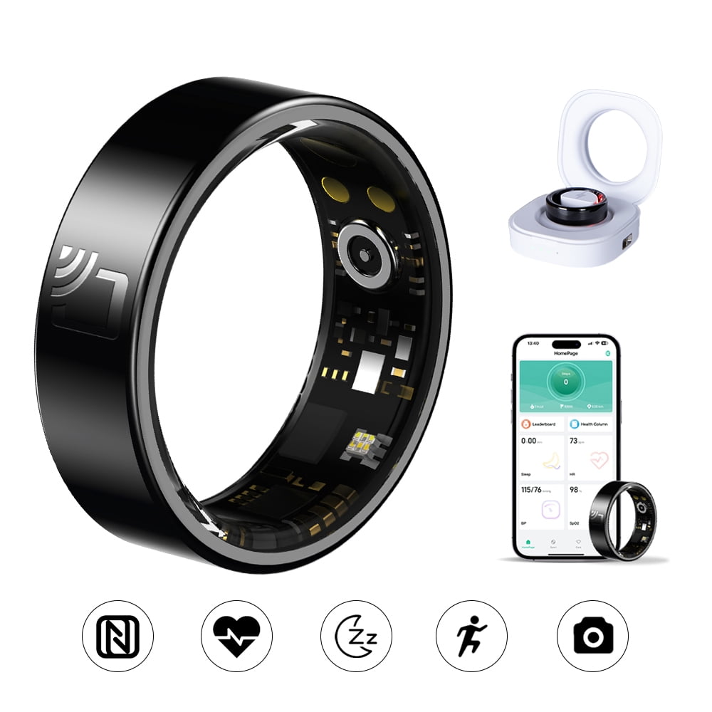 HPLSZCN Smart Ring for Men Women - NFC Fitness Step Tracker Ring Bluetooth Ring Contact Sensor ...