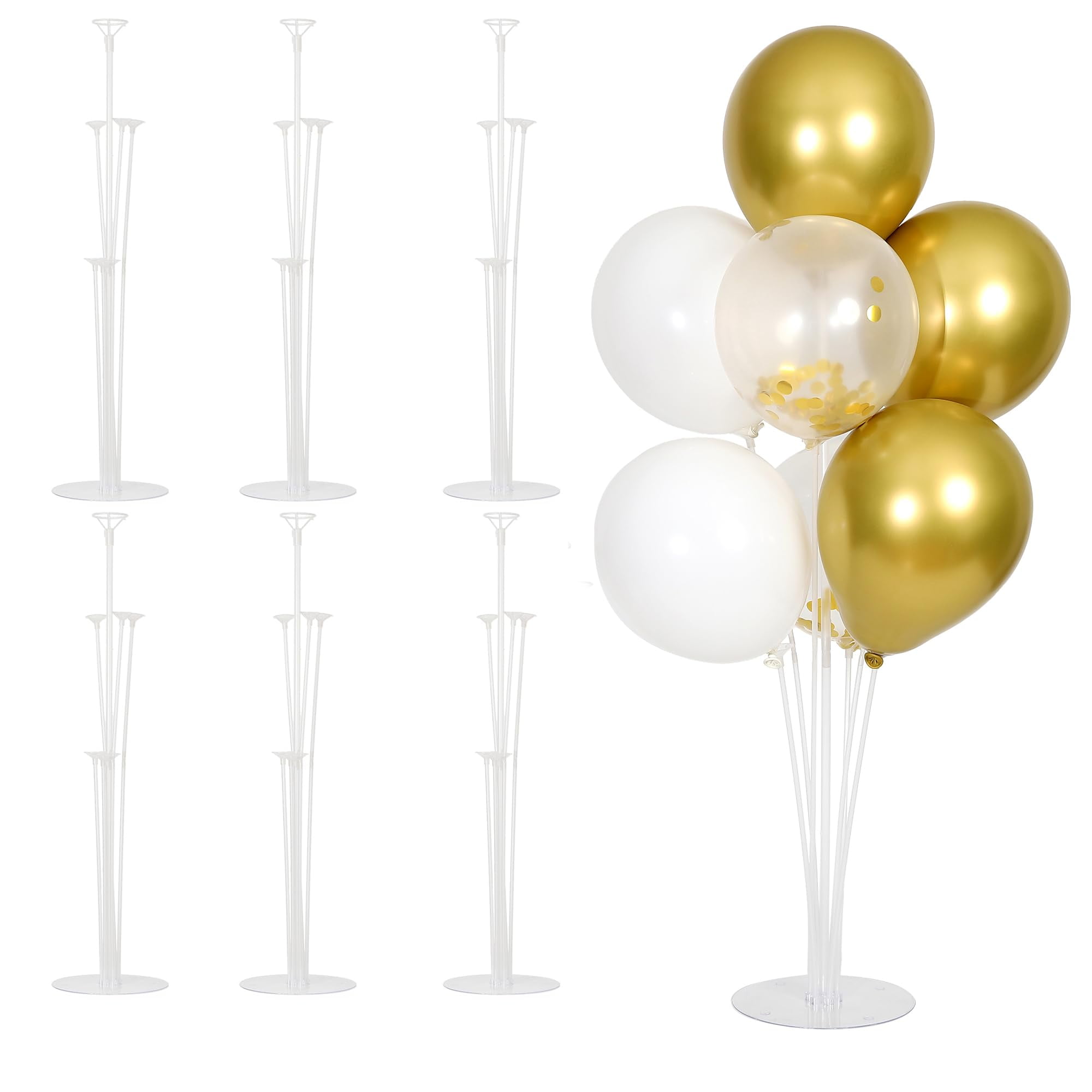 HPLYEL 6 Sets Balloon CCF19 Stand Kit, Balloons Sticks Holder with Base ...