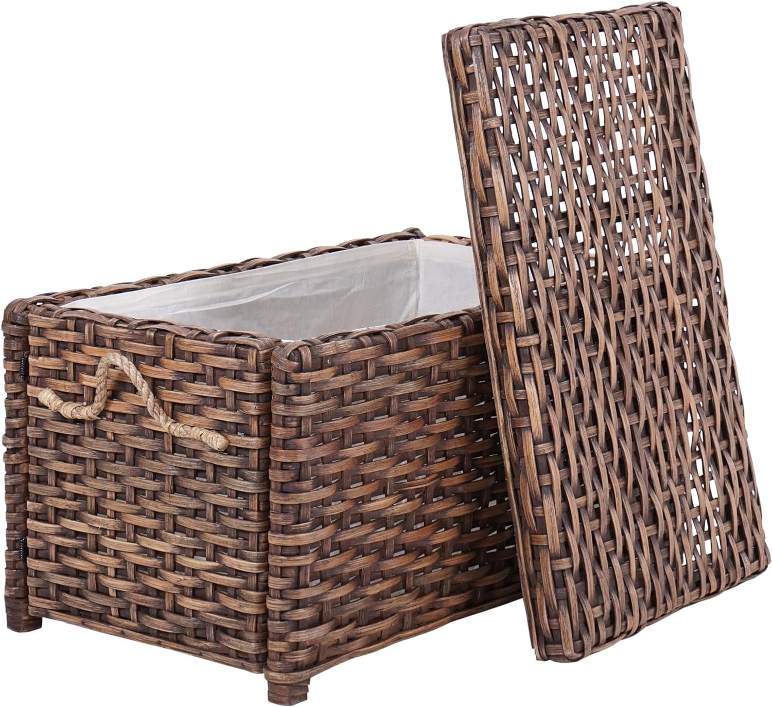 HPM9003C Jacob 31.5" Wicker Storage Trunk Collapsible for Flat Storage ...