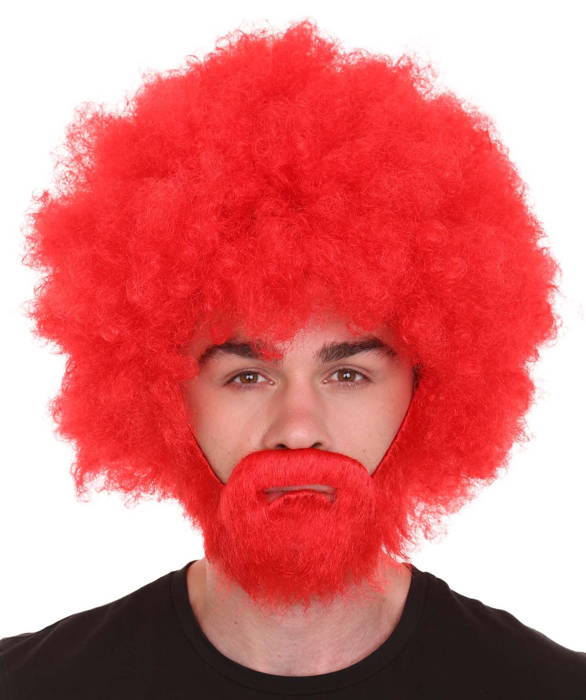 HPO Adult 80's Painter Curly Wig and Beard Set | Easy and Classic ...