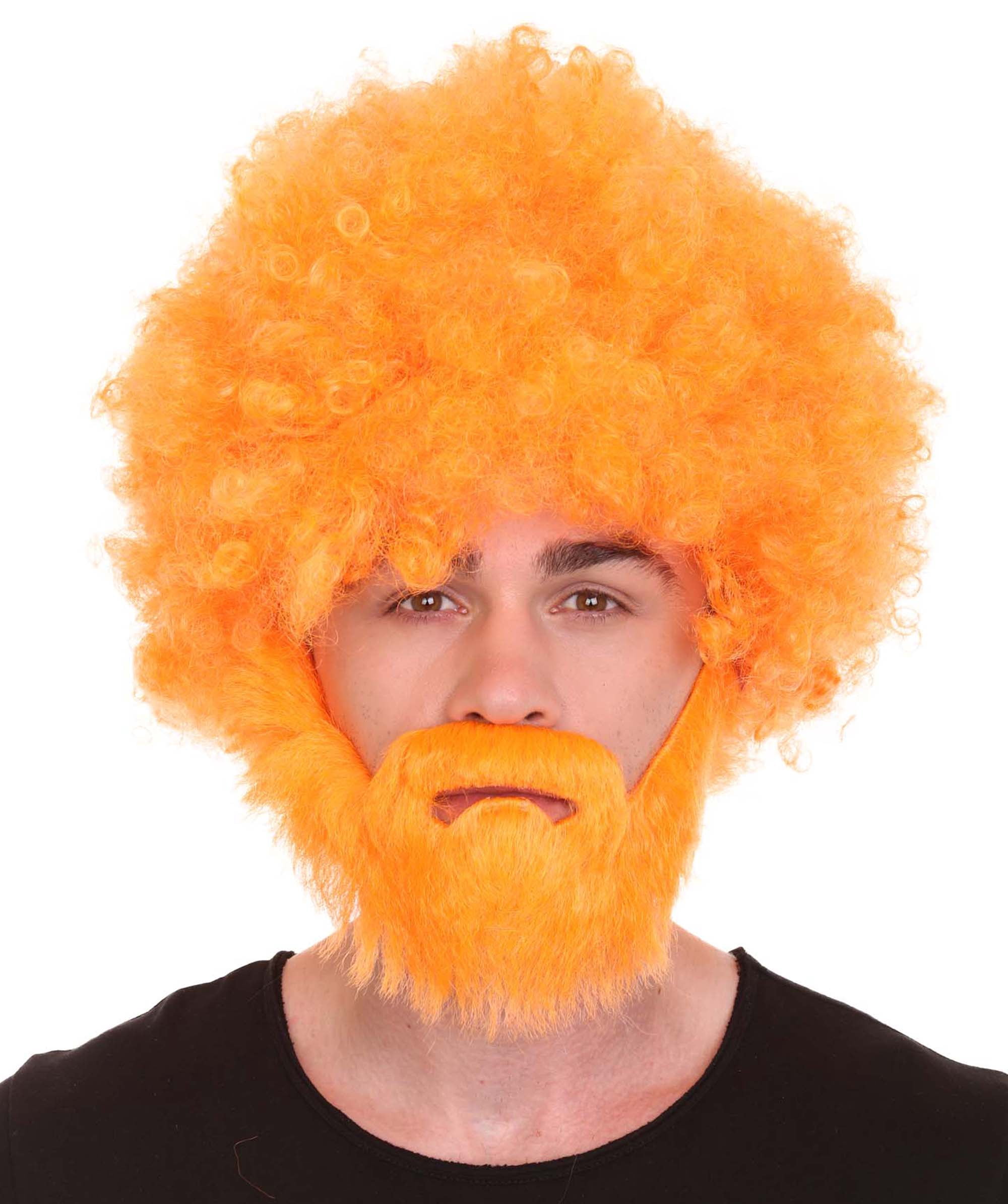 HPO Adult 80's Painter Curly Wig and Beard Set | Easy and Classic ...