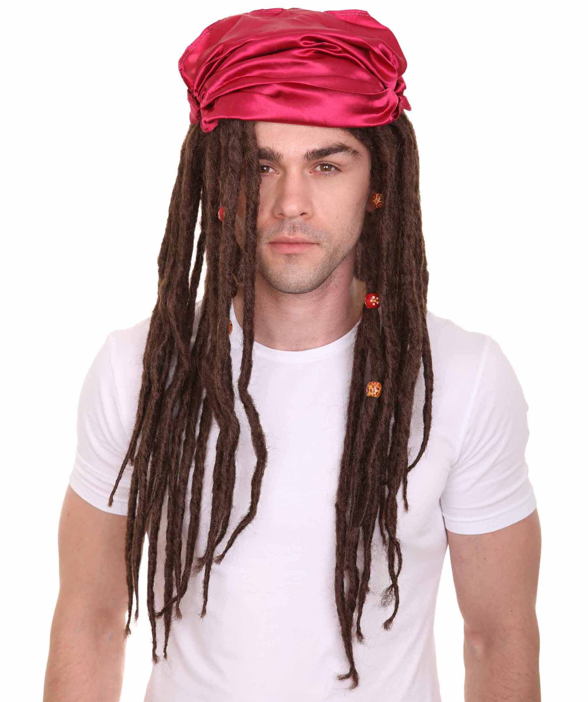HPO Adult Buccaneer Braided Mens Wig | Cosplay Halloween Wig | Premium ...