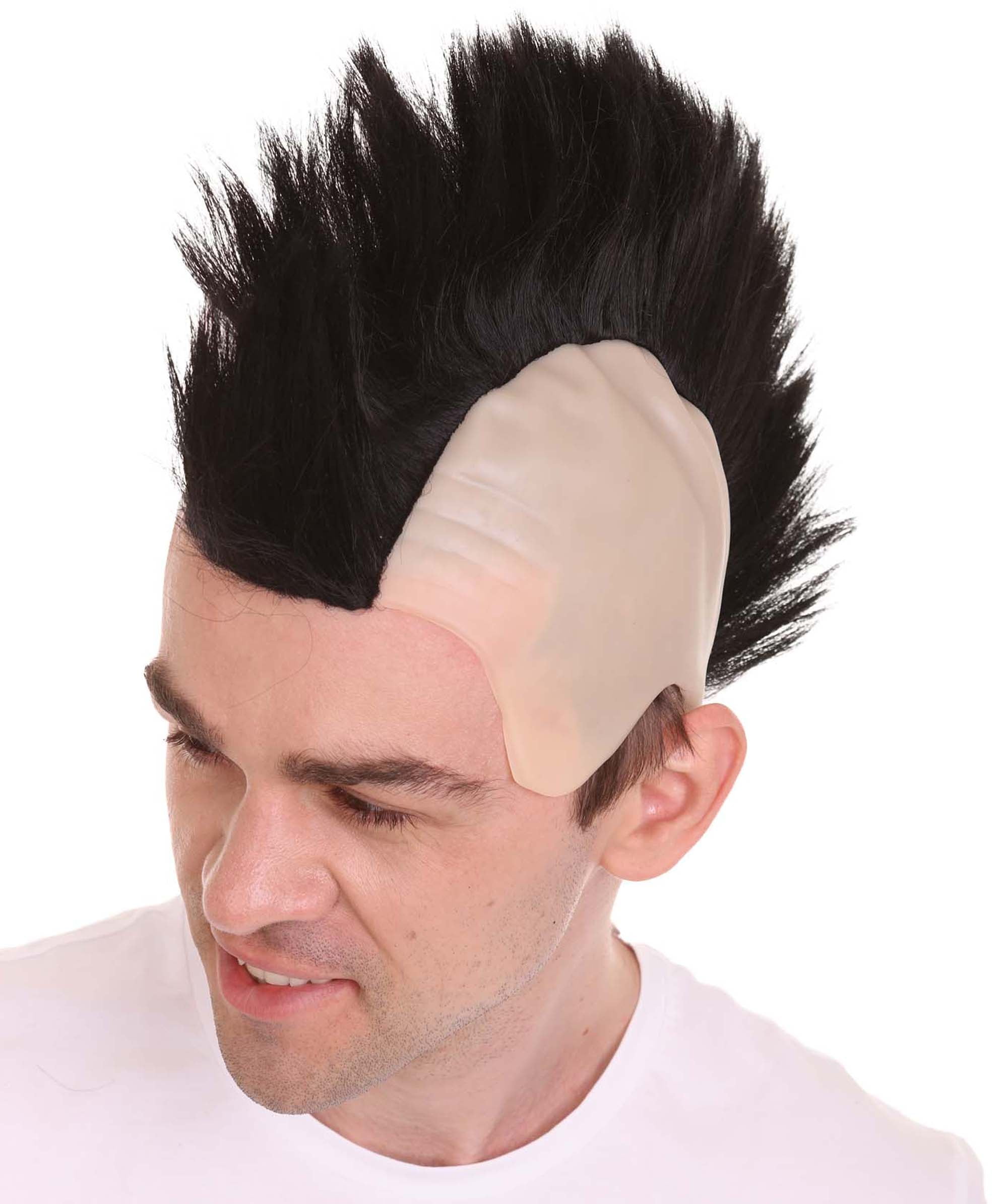 HPO Adult Men’s 80's Punk Rocker Mohawk Wig | Black Color | Synthetic ...