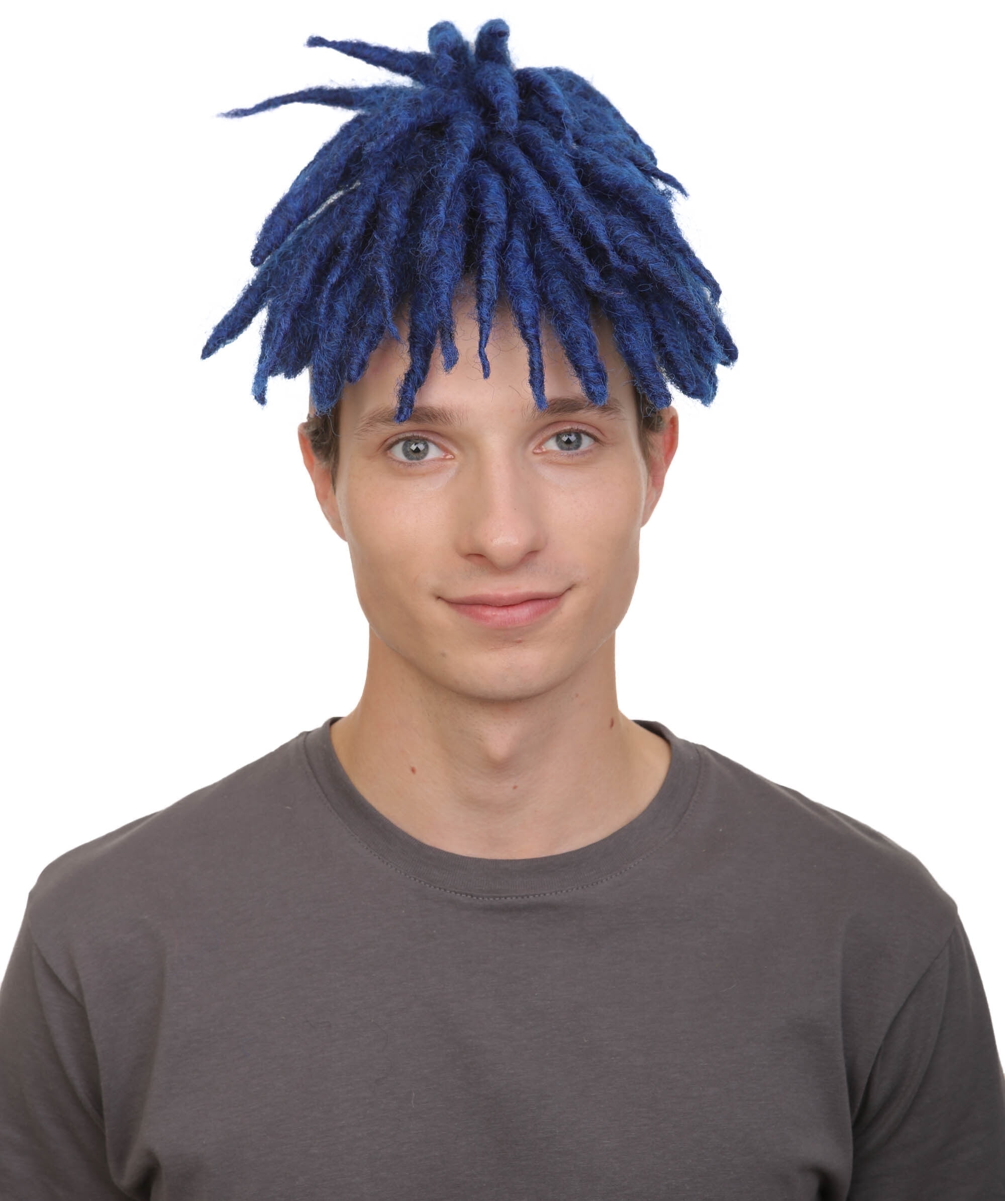 HPO Adult Men’s American Rapper Dark Blue Dreadlock Updo Wig, Non ...