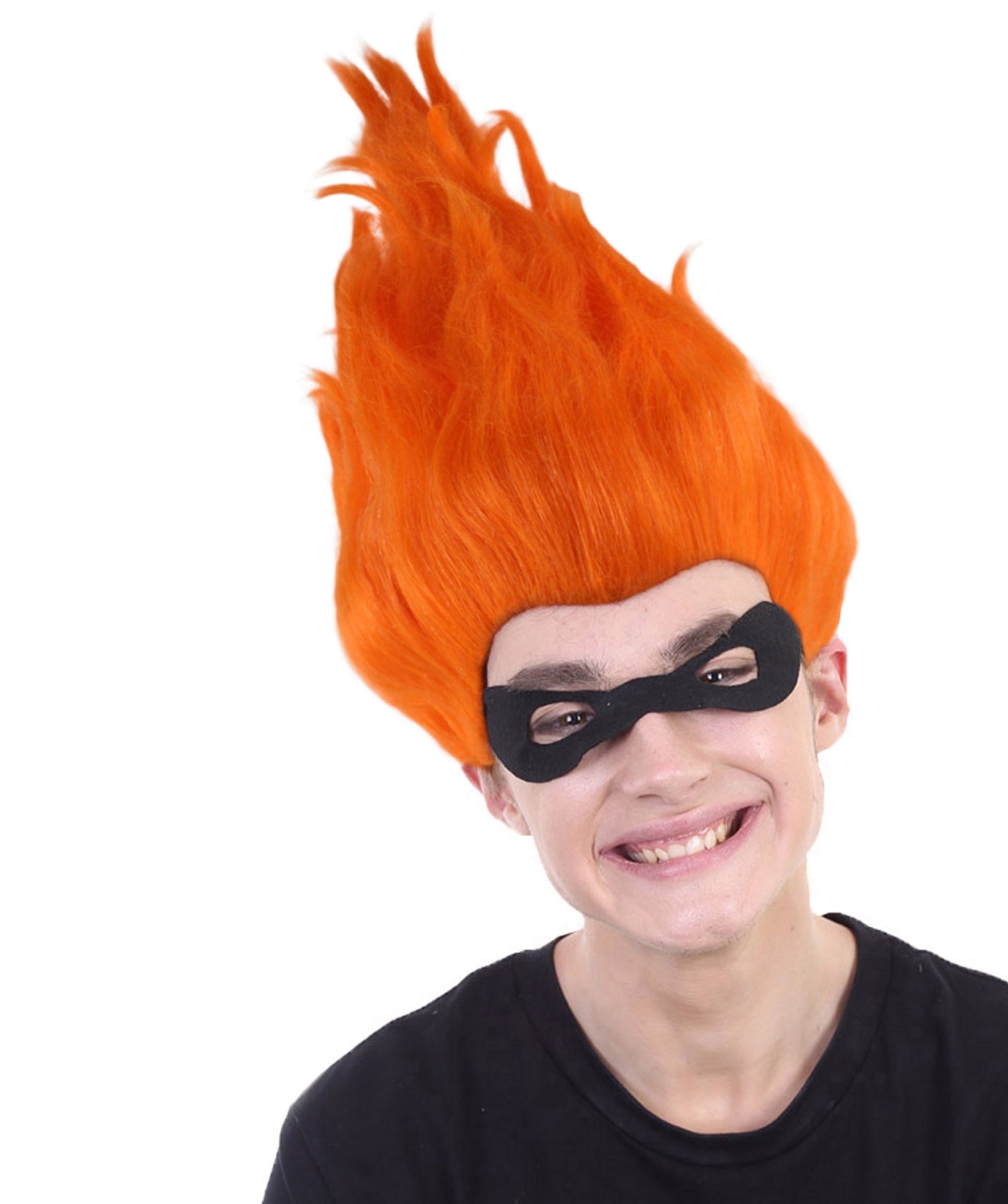 HPO Adult Men's Animated Movie Supervillain Troll Orange Color Wig ...