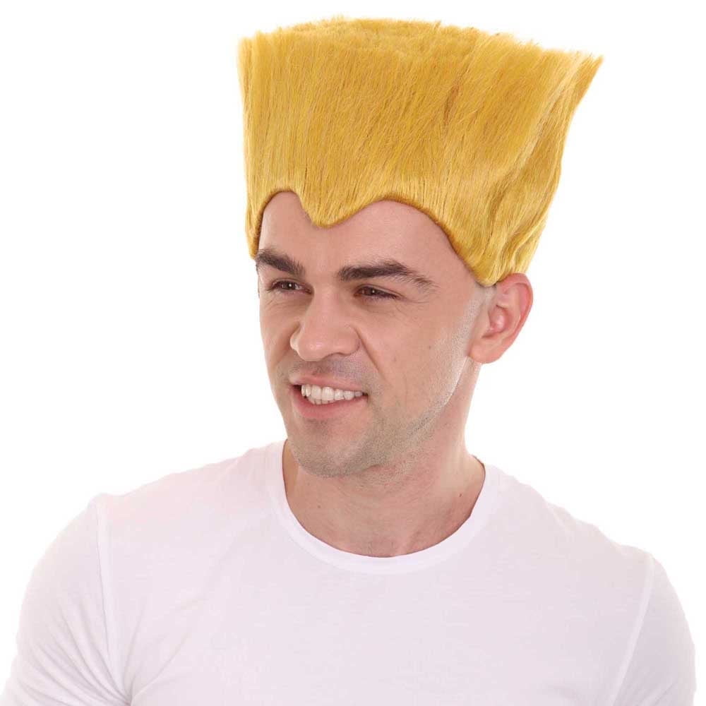 HPO Men's Anime Cosplay Strong Colonel General Yellow Wig, Wefted Cap ...