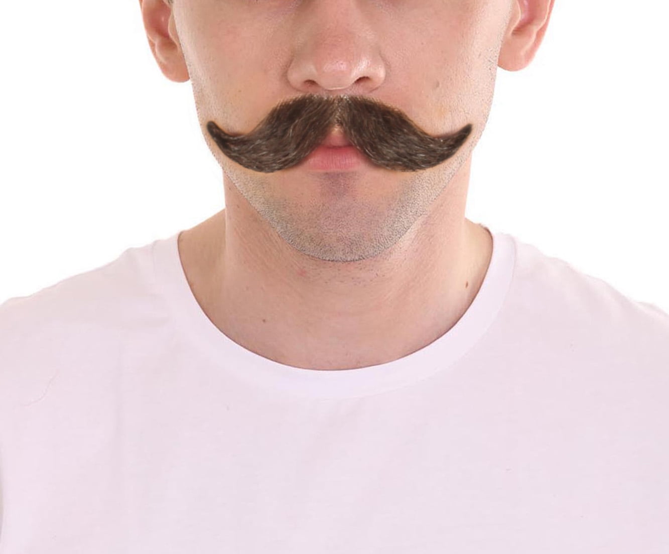 HPO Fake Handlebar Mustache for Men – Curly Stick-On Costume Moustache ...