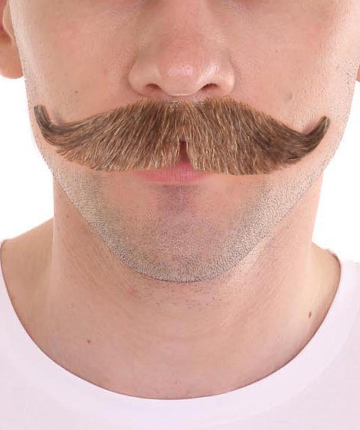 HPO Adult Men's Brown Fake Mustache – Costume Facial Hair for Halloween ...