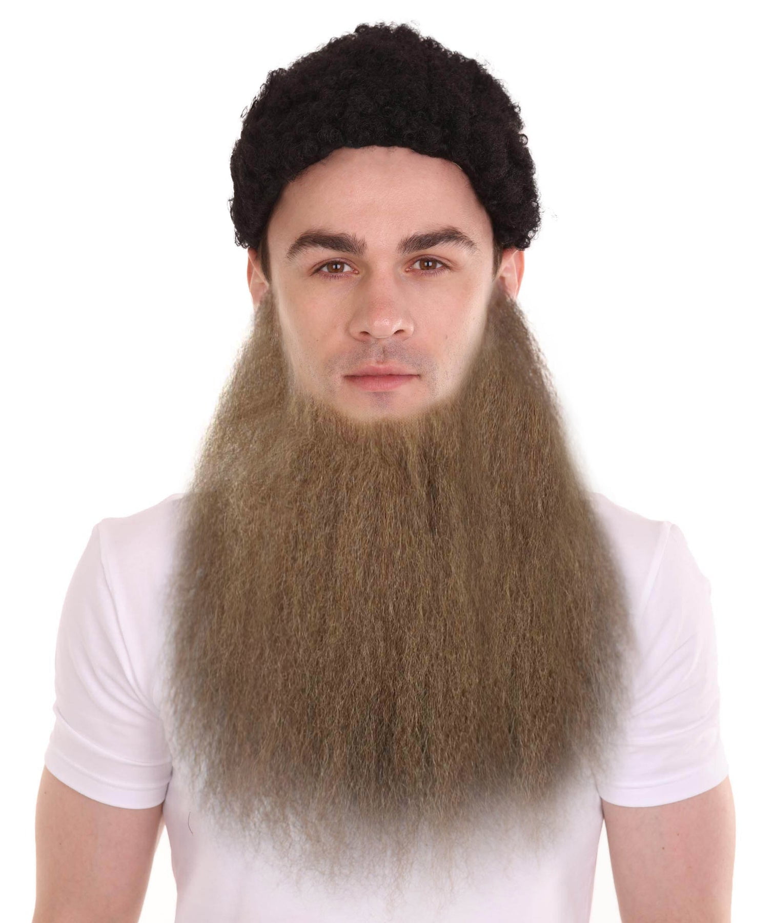 HPO Adult Men’s Brown Fake Mustache – Synthetic Fiber Facial Hair for ...