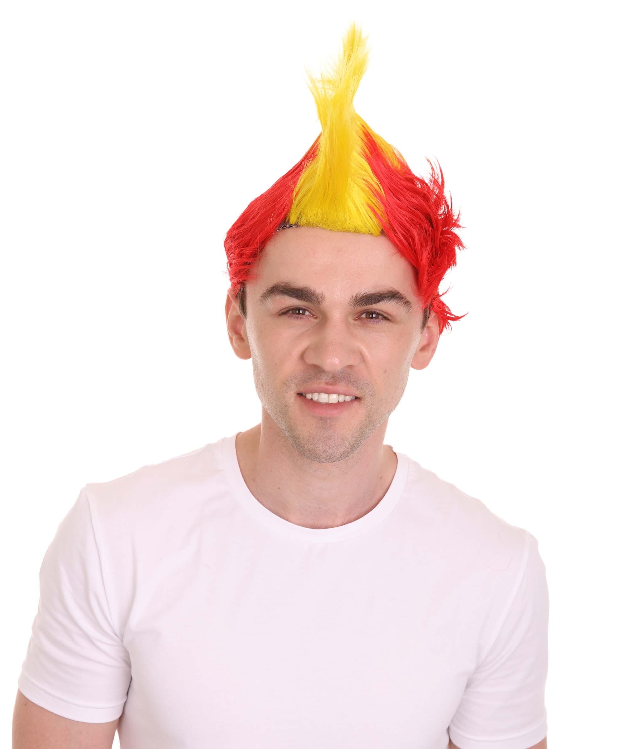 HPO Adult Men's Color Styles Mohawk Punk Rock Spiky Wig Straight Spiked ...