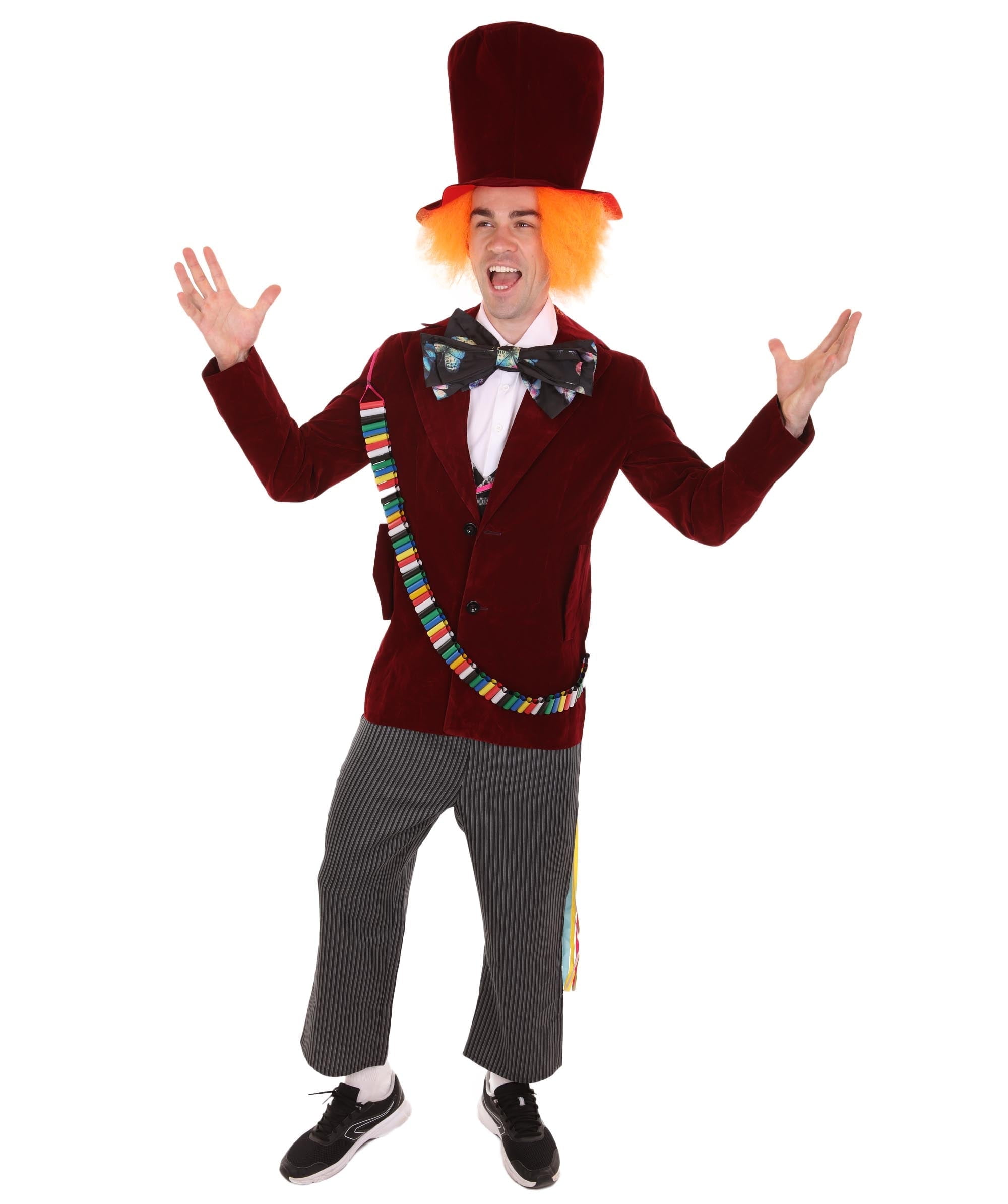 HPO|Adult Men's Deluxe Hatter in Wonderland Costume | Red Color Cosplay ...