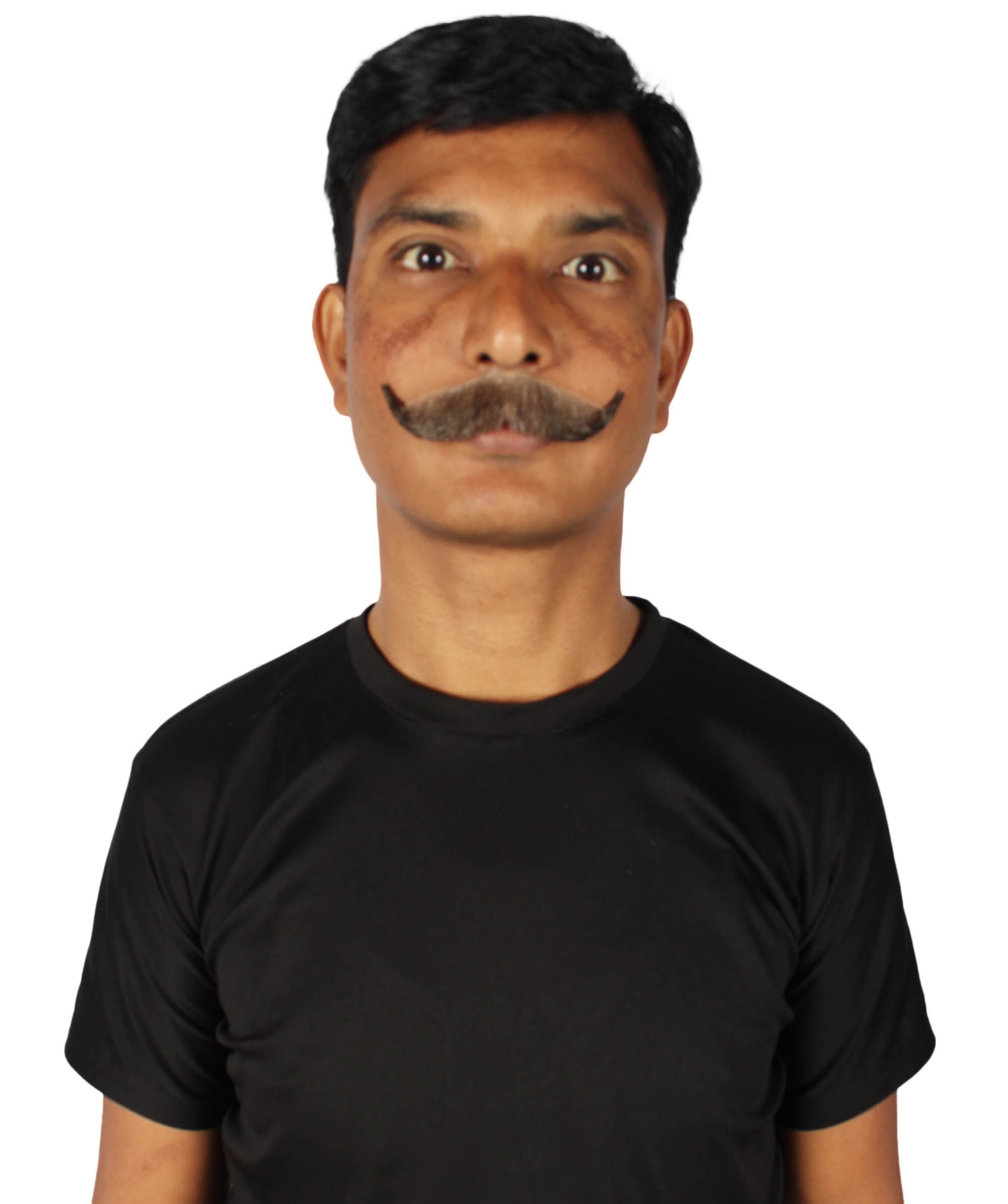 HPO Adult Men's Fake Human Hair Virtual Salesman Mustache | Brown Color ...