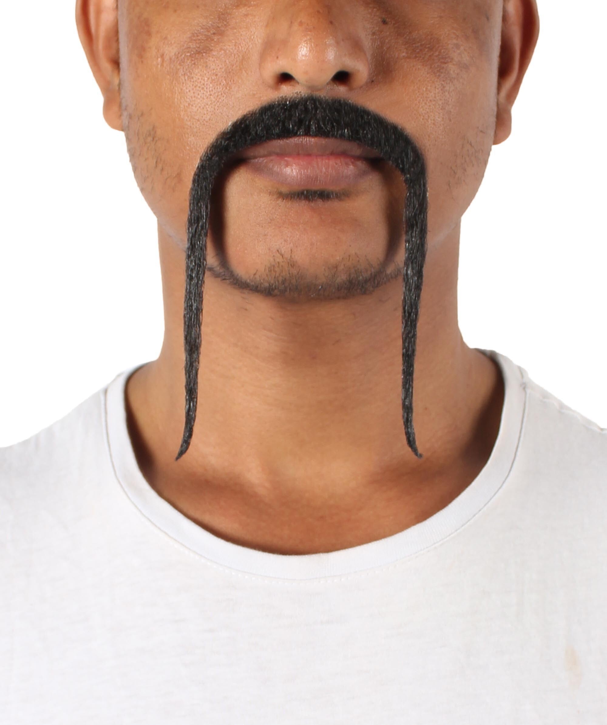 HPO Adult Men's Fu Manchu Fake Human Hair Mustache - Walmart.com