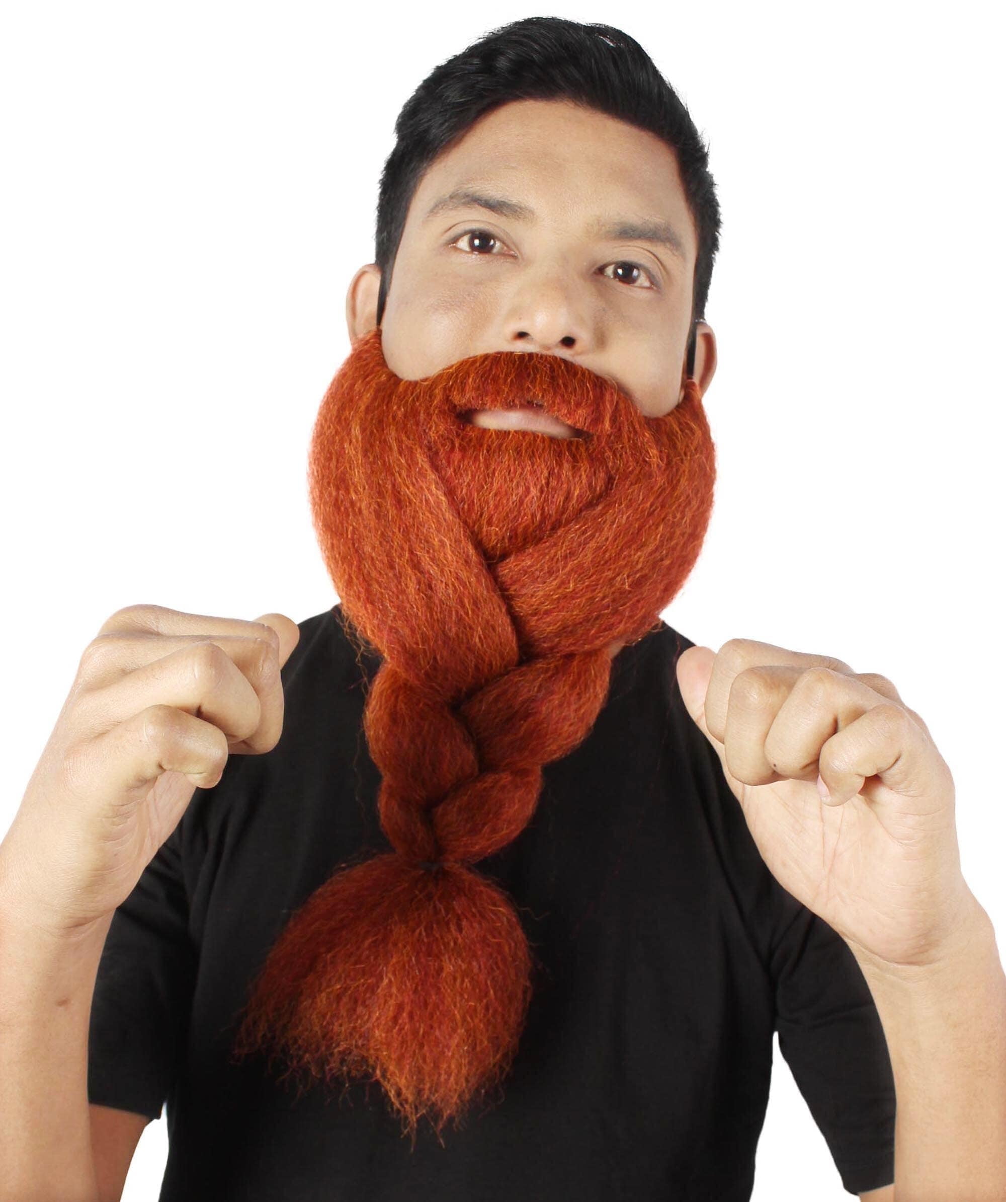 HPO | Adult Men's Ginger Red Vikings' Beard and Mustache| Synthetic ...