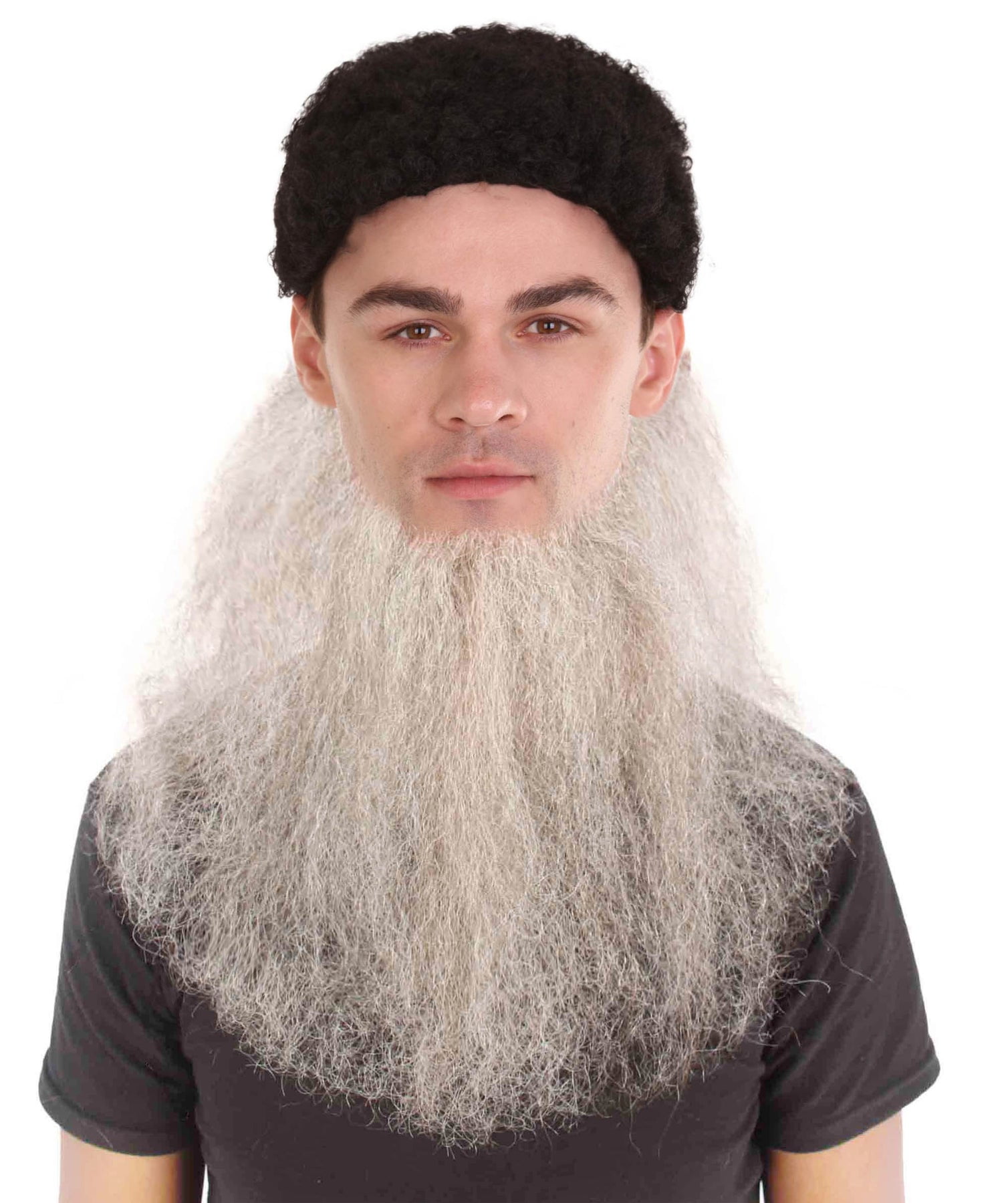 HPO Adult Men’s Gray Fake Mustache – Synthetic Fiber Facial Hair for ...