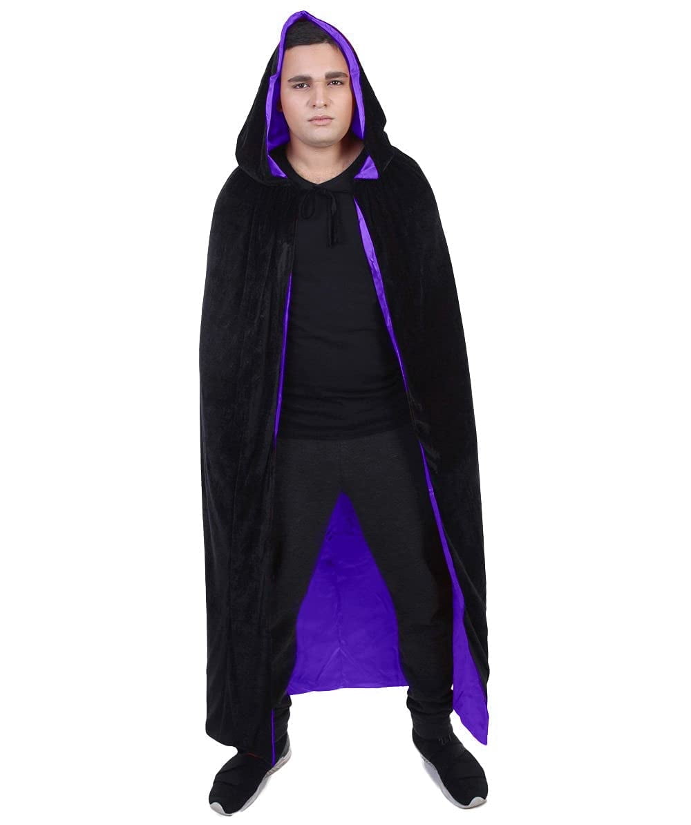 HPO Adult Men's Halloween Anime Goth Cloak Reversible Hooded Cape ...