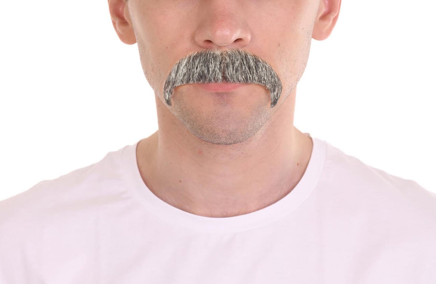 HPO Adult Men's Horseshoe Fake Human Hair Mustache Cosplay Facial Hair ...