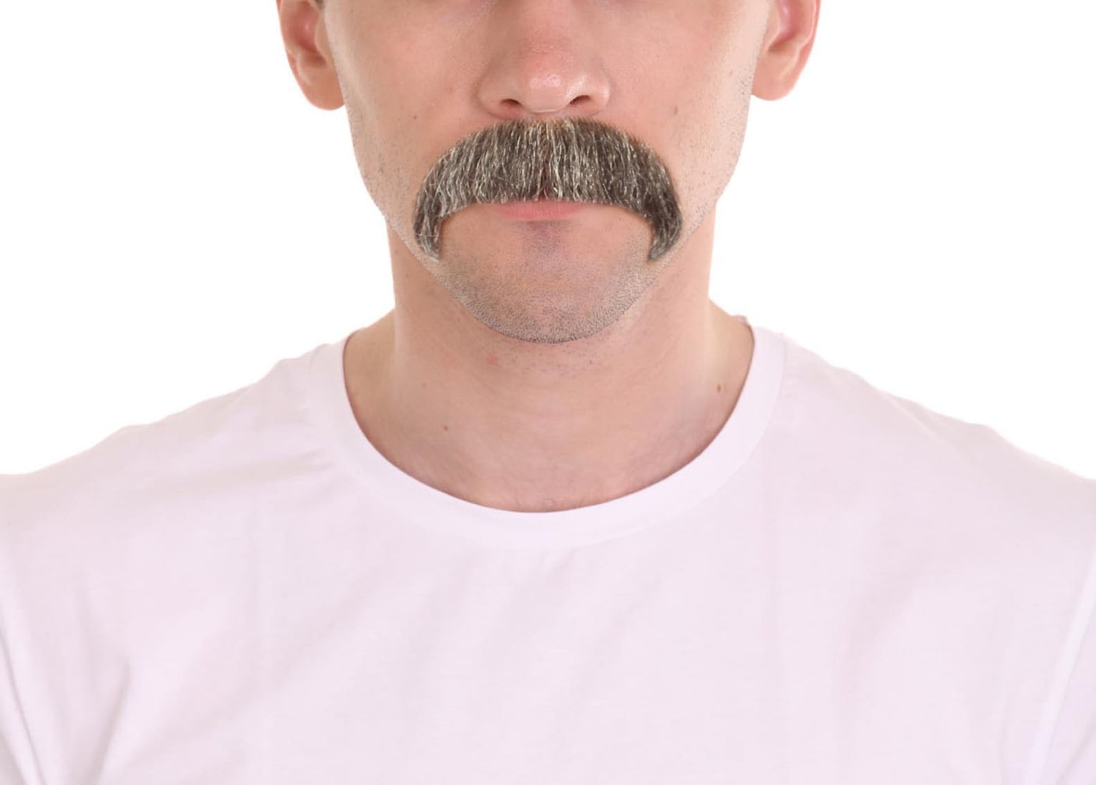 HPO Adult Men's Horseshoe Fake Human Hair Mustache | Facial Hair ...