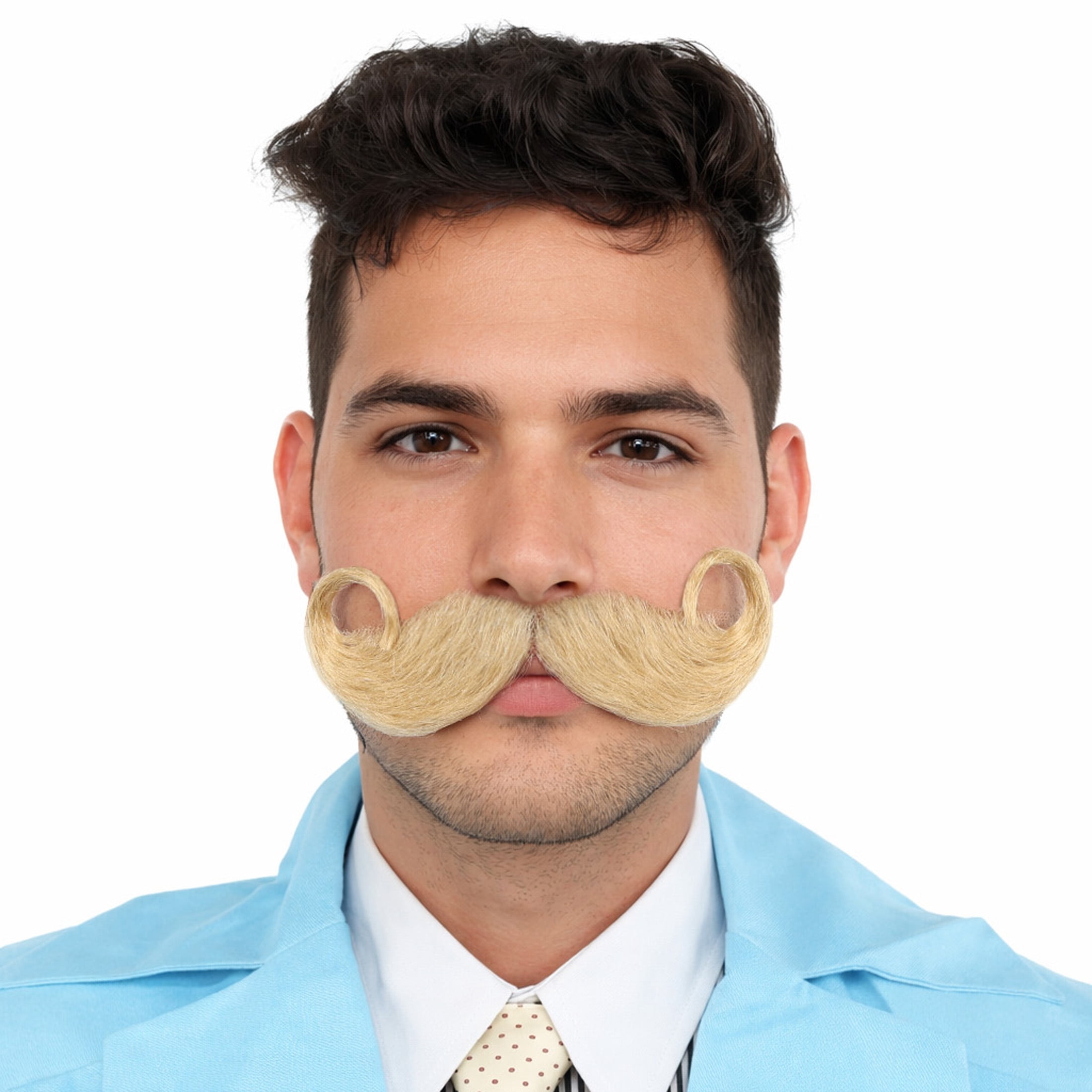 Twisted Imperial Fake Mustache for Men - Costume Facial Hair for ...