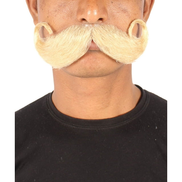 HPO Adult Men's Imperial Twisted Mustache & Sideburn Blonde Color ...