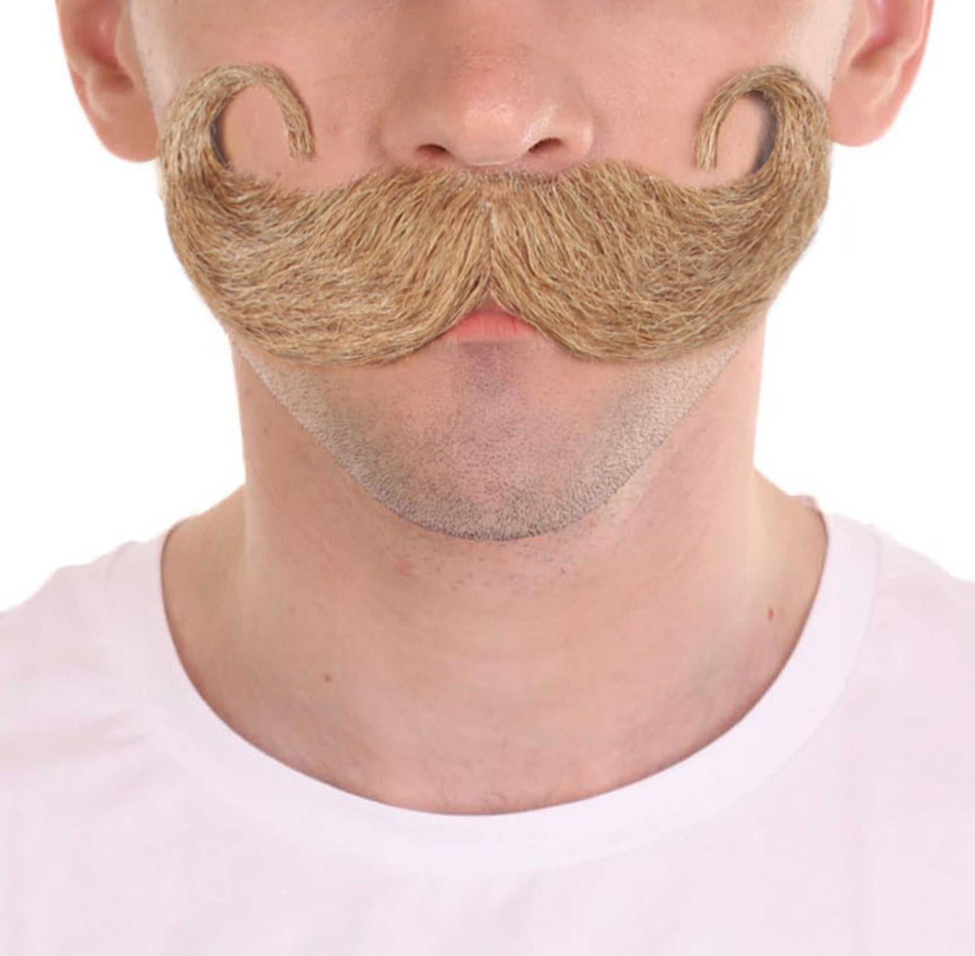 HPO Adult Men's Imperial Twisted Mustache & Sideburn Brown Color ...