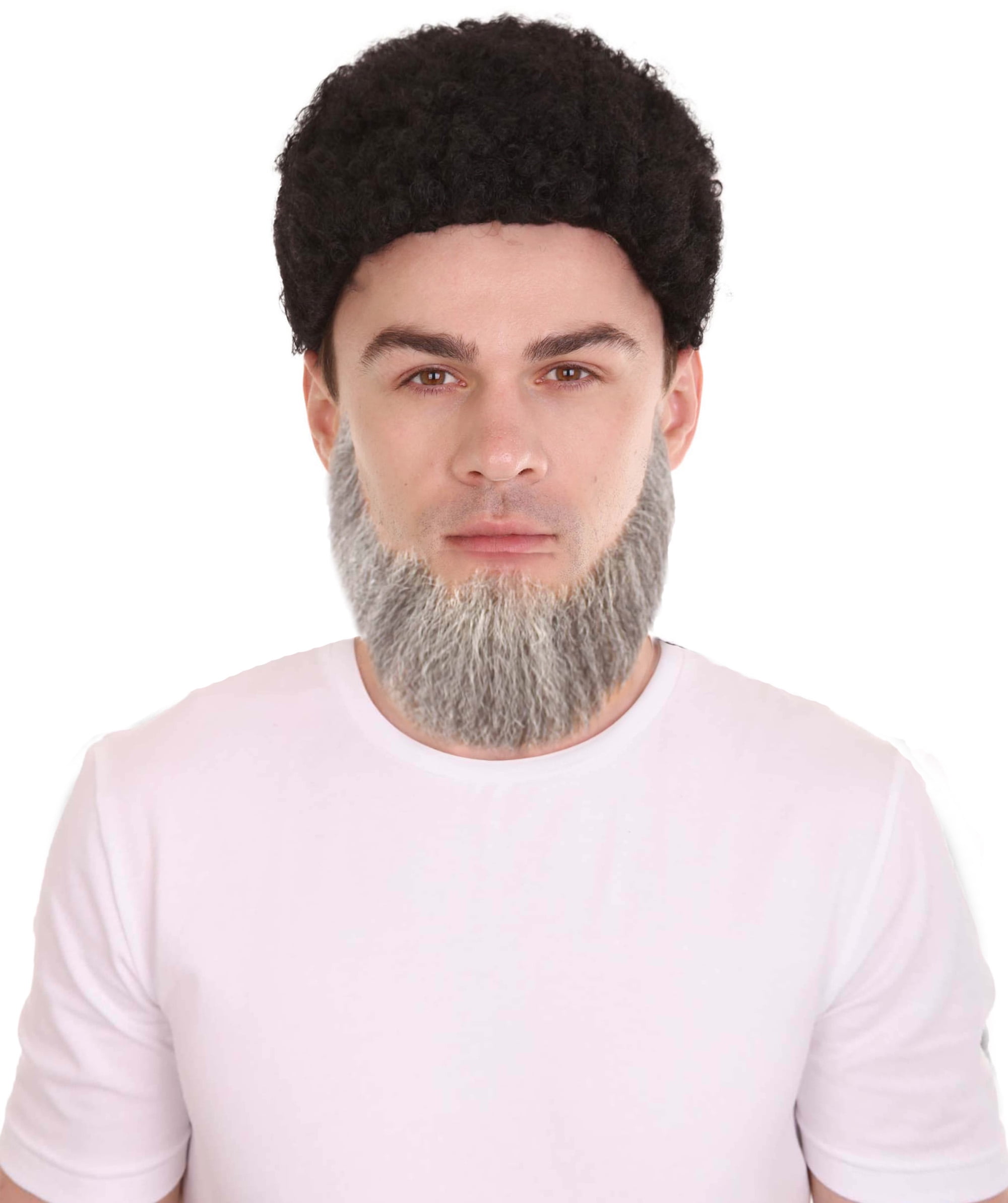 HPO | Adult Men's Light Grey David Spade Synthetic Hair Full Beard ...