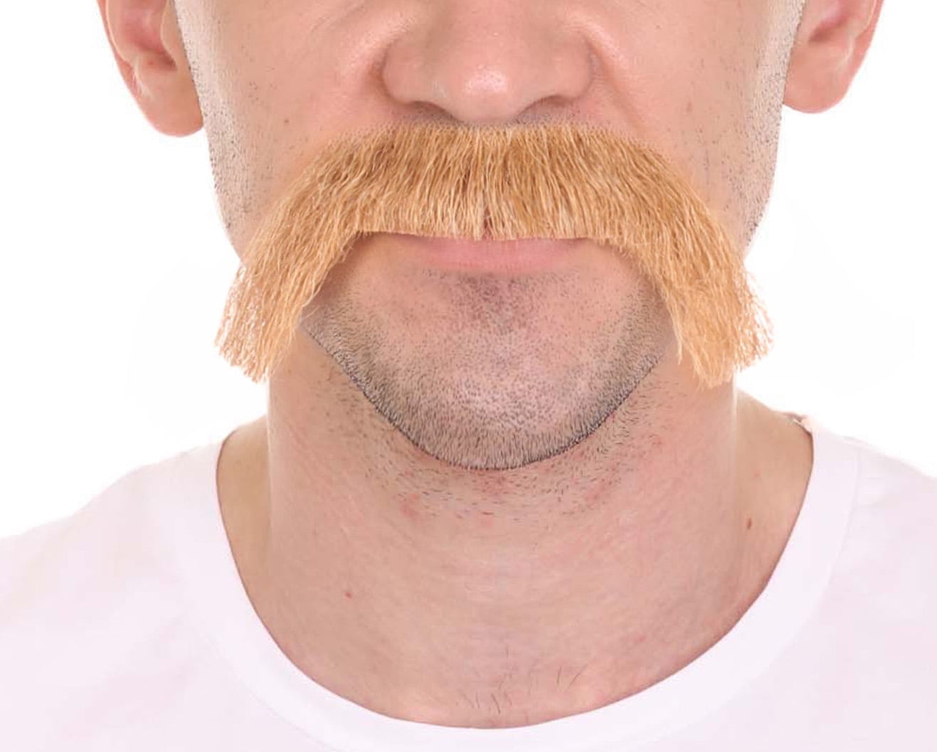 HPO Adult Men’s Long Cowboy Mustache – Light Brown Synthetic Facial ...