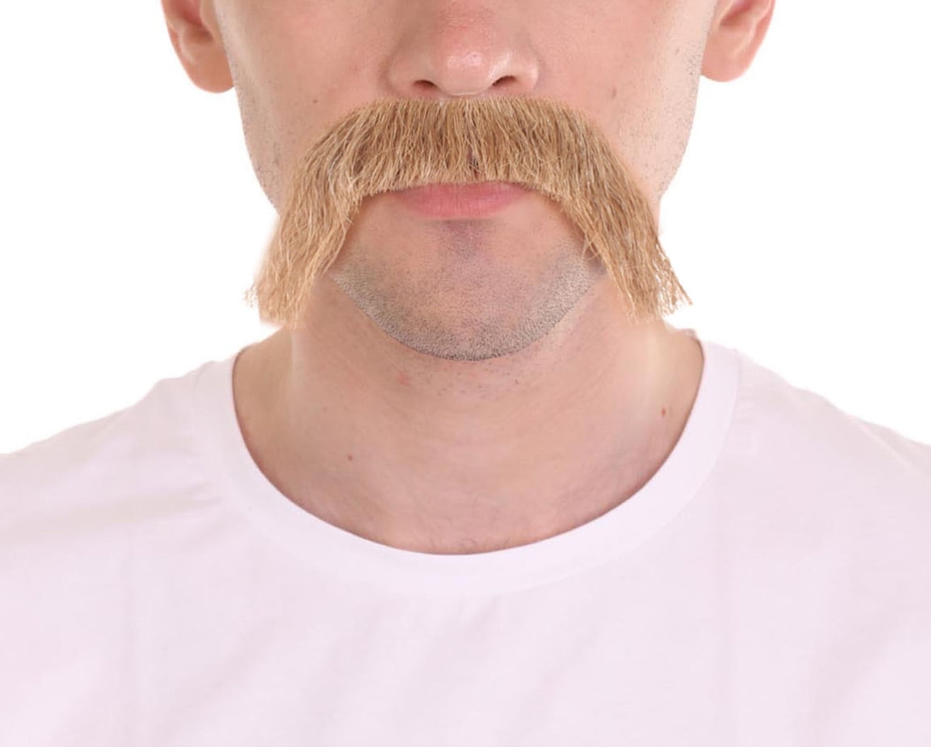 HPO Adult Men's Long Cowboy Mustache Mix Brown Color Novelty False ...