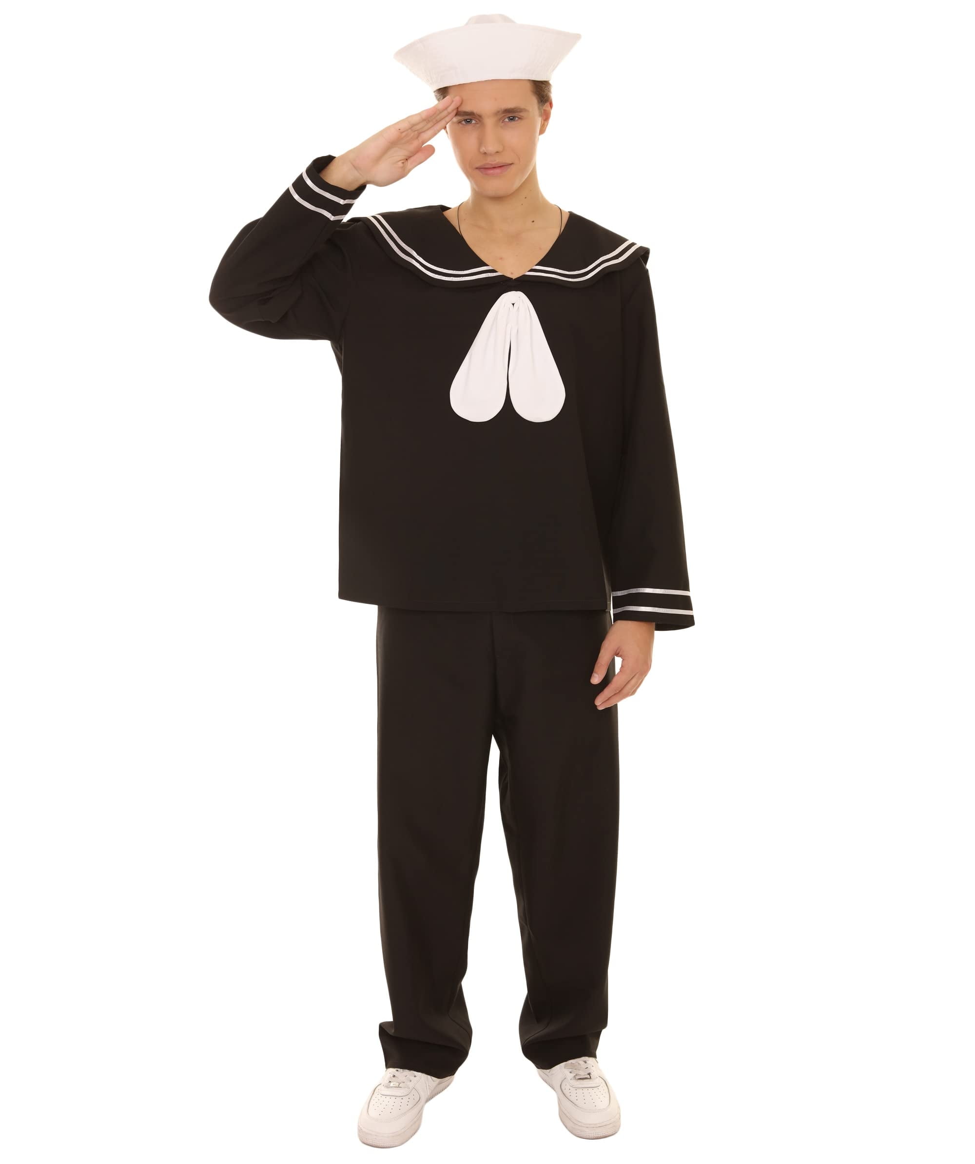 HPO Adult Men's Navy Sailor Black Color Costume, Best for Halloween ...