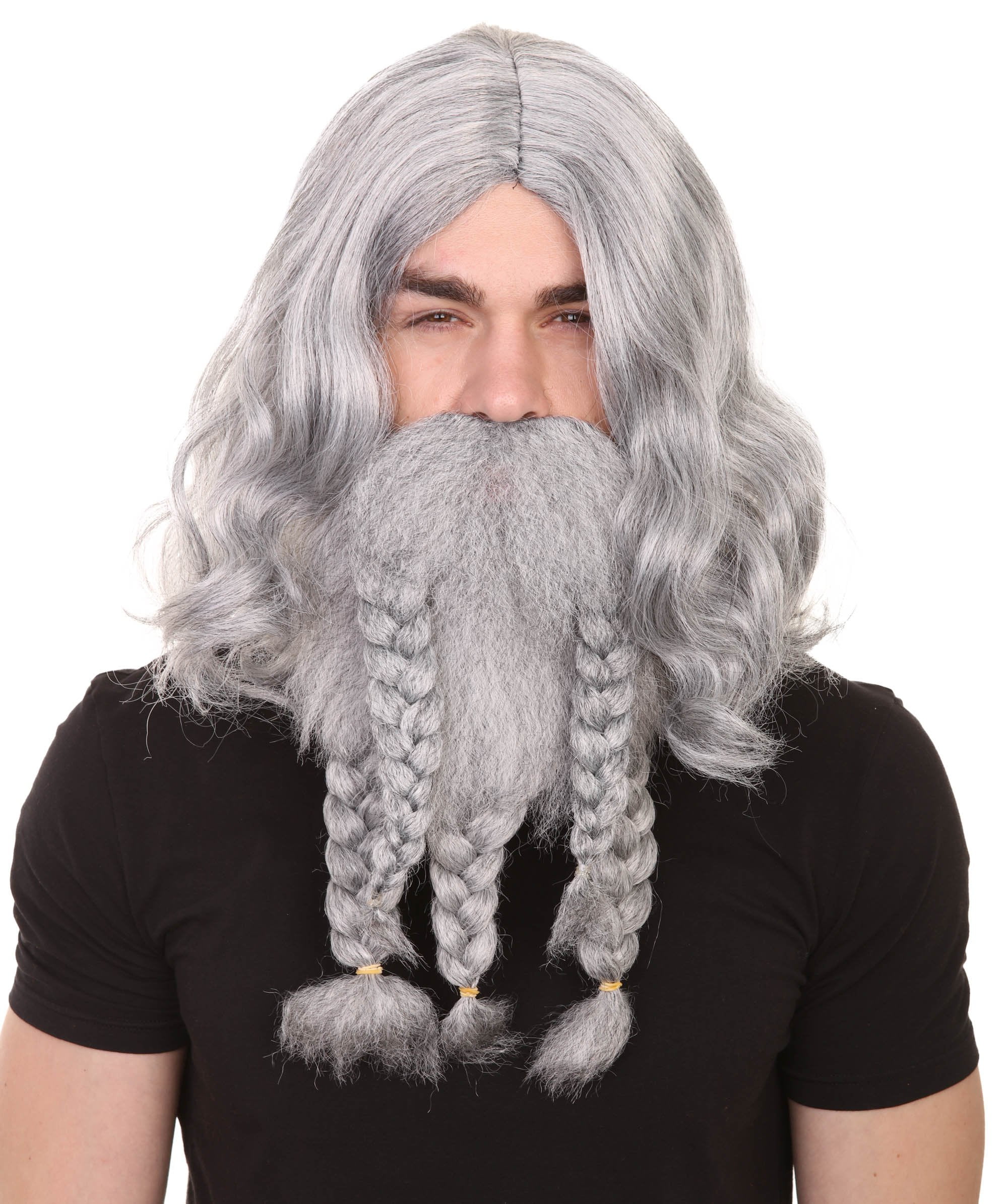 HPO Adult Men’s Pirate Wig and Beard Set | Multiple Colors | Capless ...