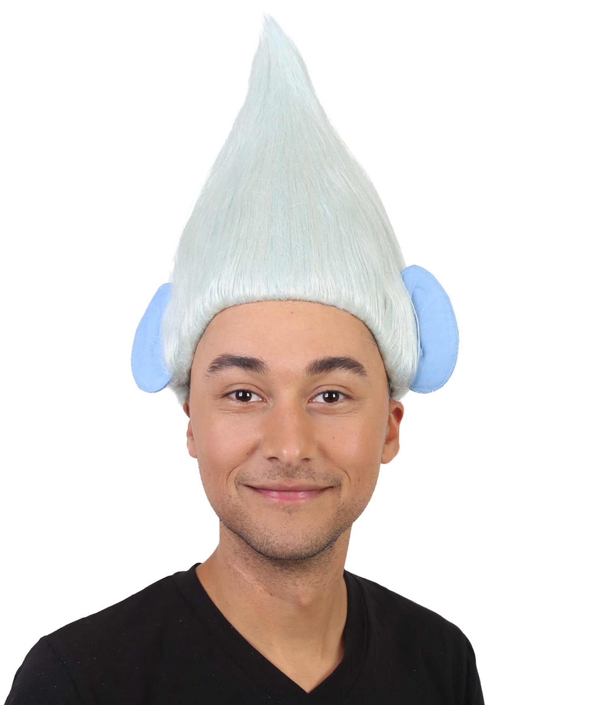 HPO Adult Unisex Pointy Gray Troll Wig with Ear, Breathable Wefted ...