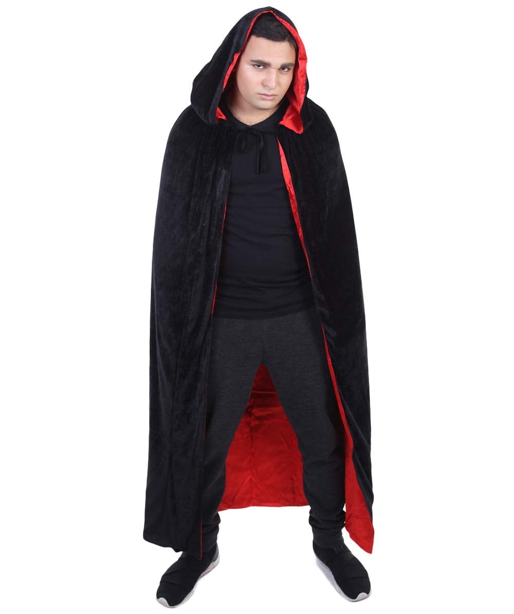 HPO Adult Men's Reversible Hooded Cape Costume HC-059 (Large, Multi ...