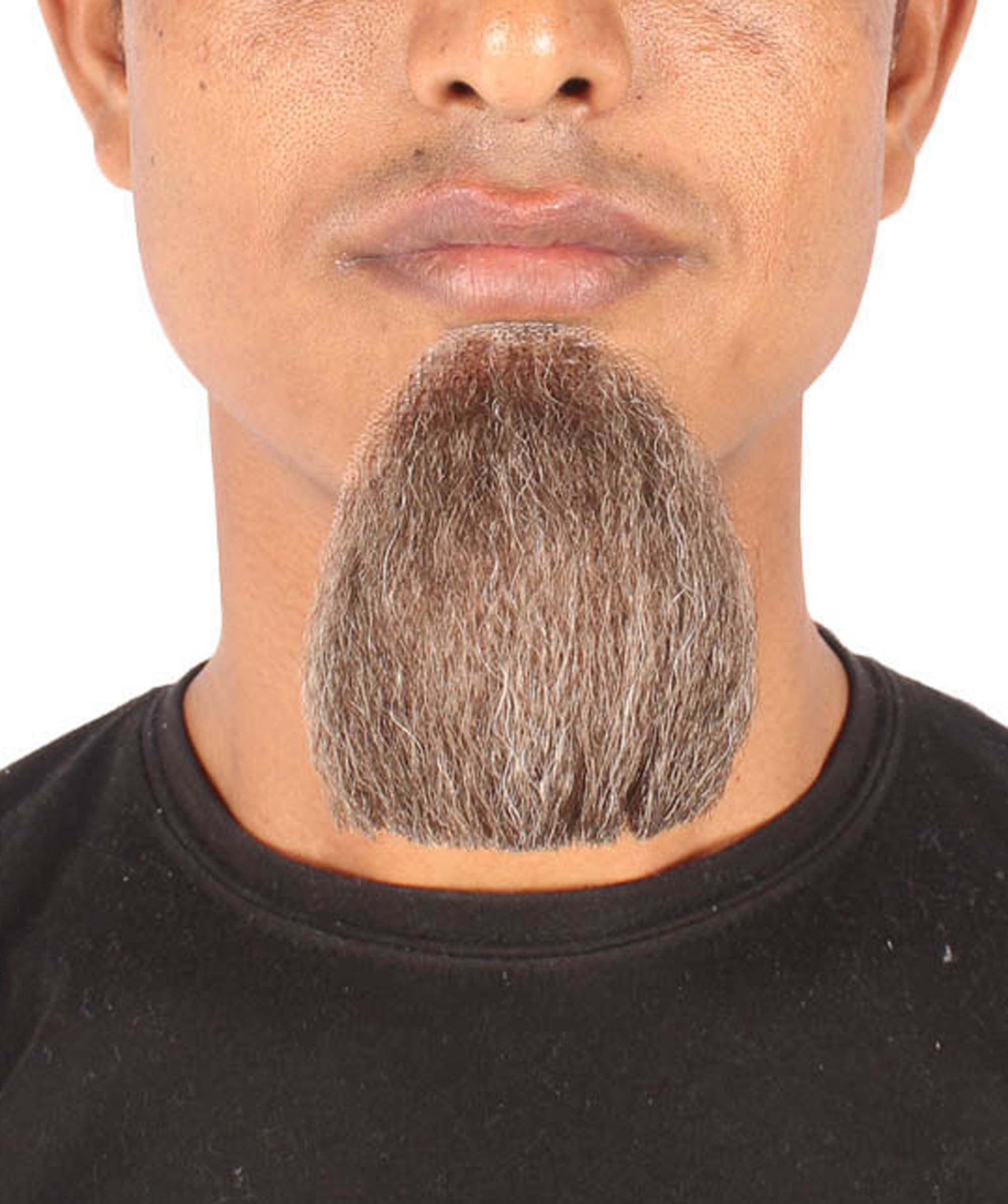HPO Adult Men's Van Dyke Goatee Beard | Mix Grey Synthetic Facial Hair ...