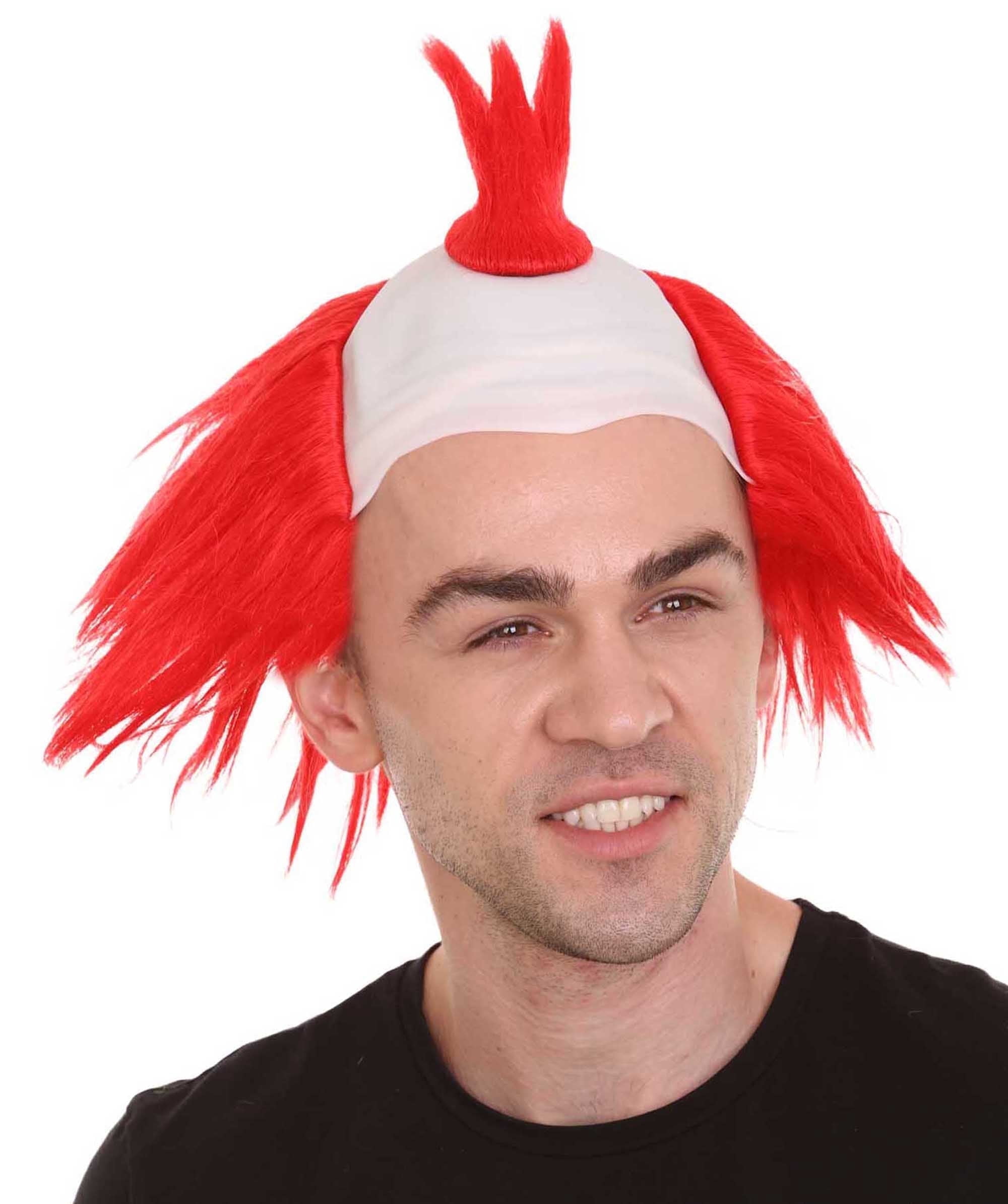 HPO Adult Red Halloween Costume Wigs, Scary Twisted Clown Wig | Made Of ...