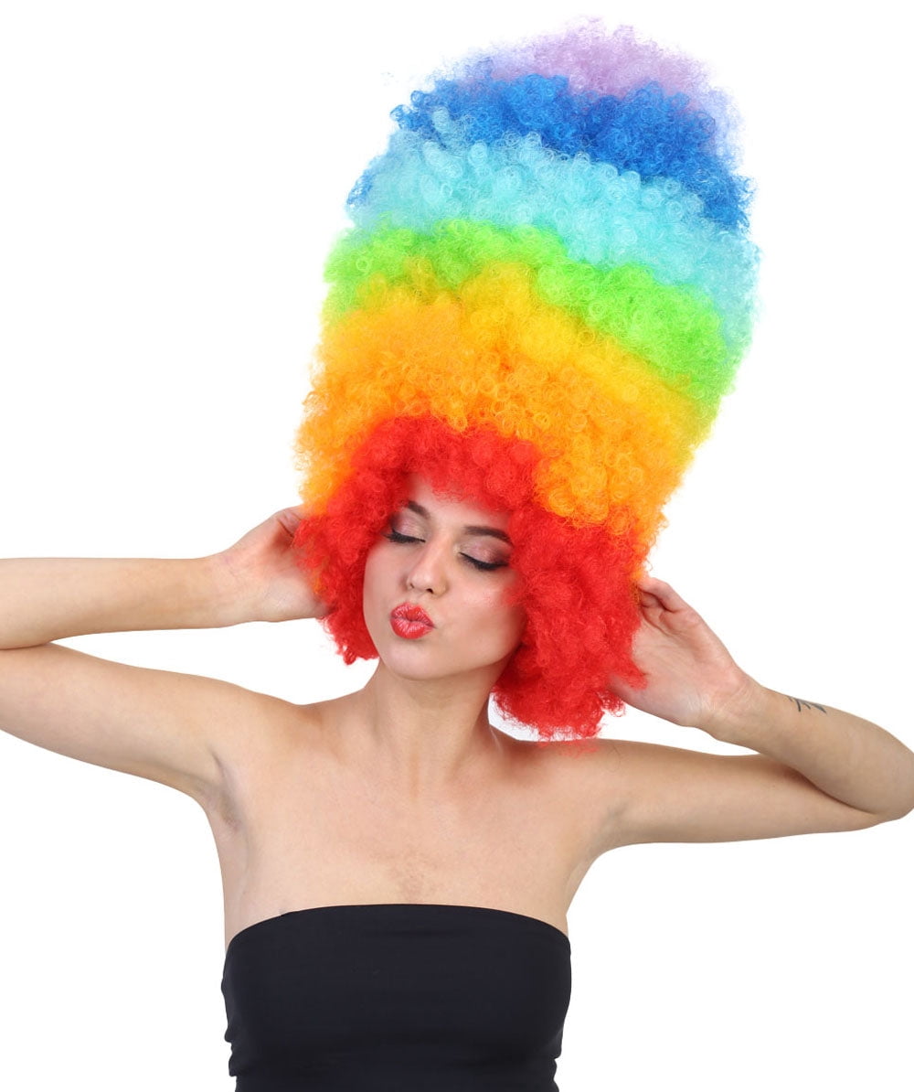 HPO Adult Super Sized Rainbow Color Halloween Wig Collection, 24 ...