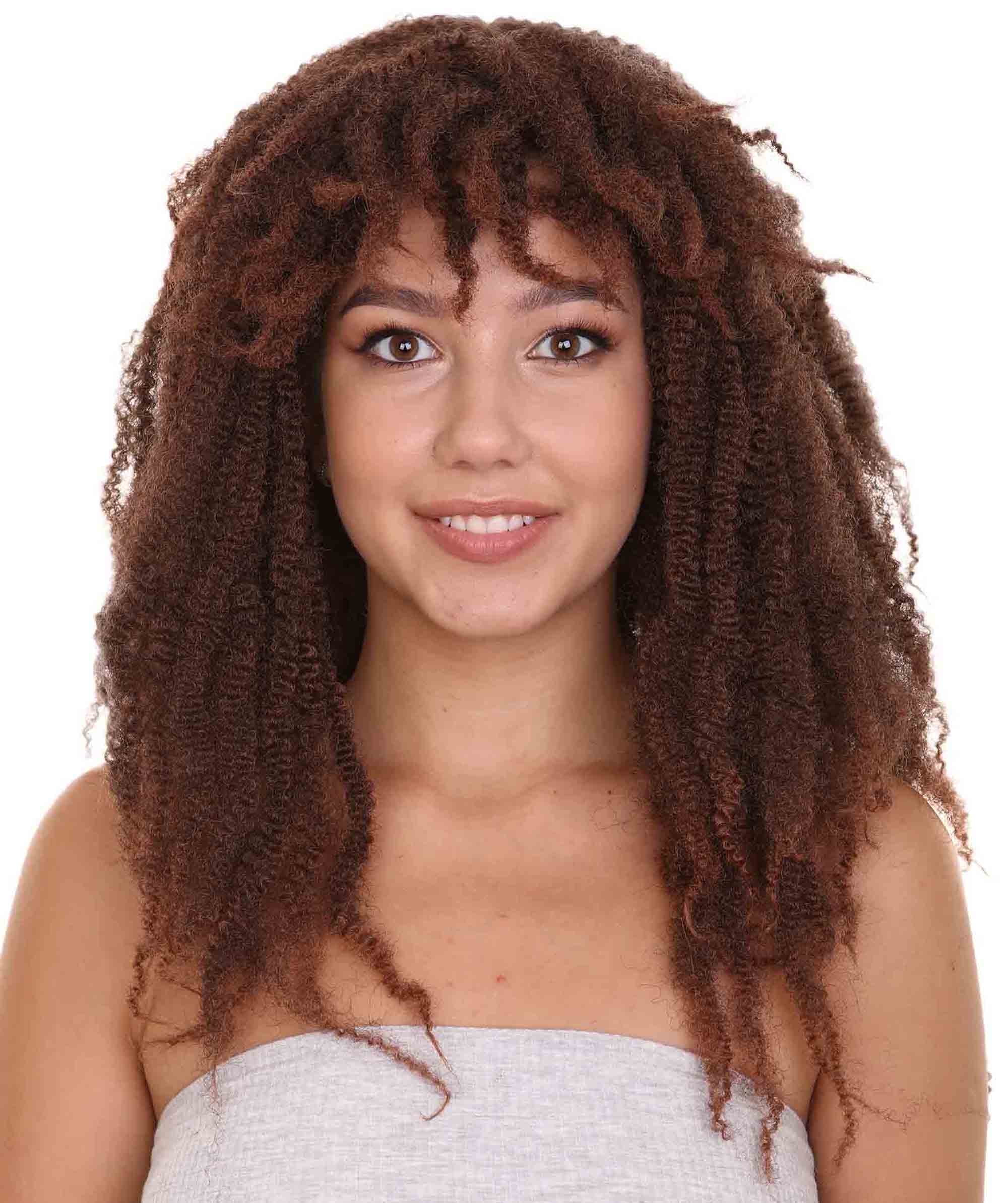 HPO| Adult Unisex Curly Brown Color Wig | Perfect for Cosplay ...