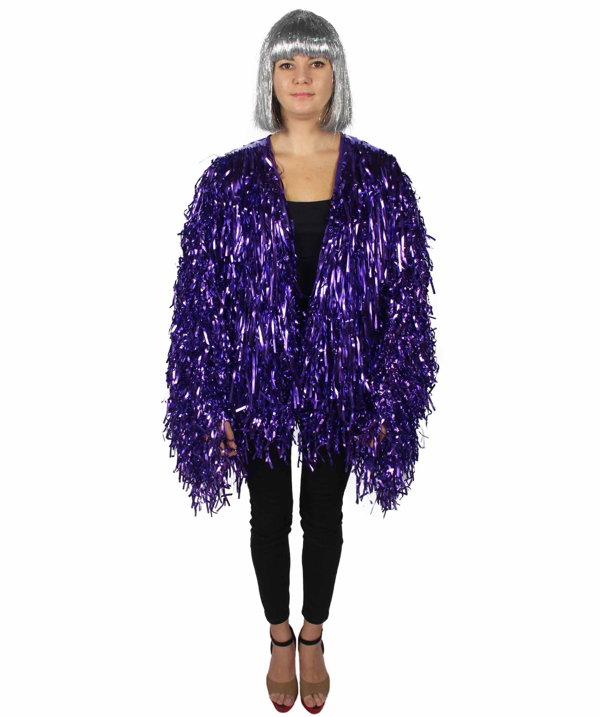 HPO Adult Unisex Festival Carnival Thick Tinsel Jacket with Loose Fit ...