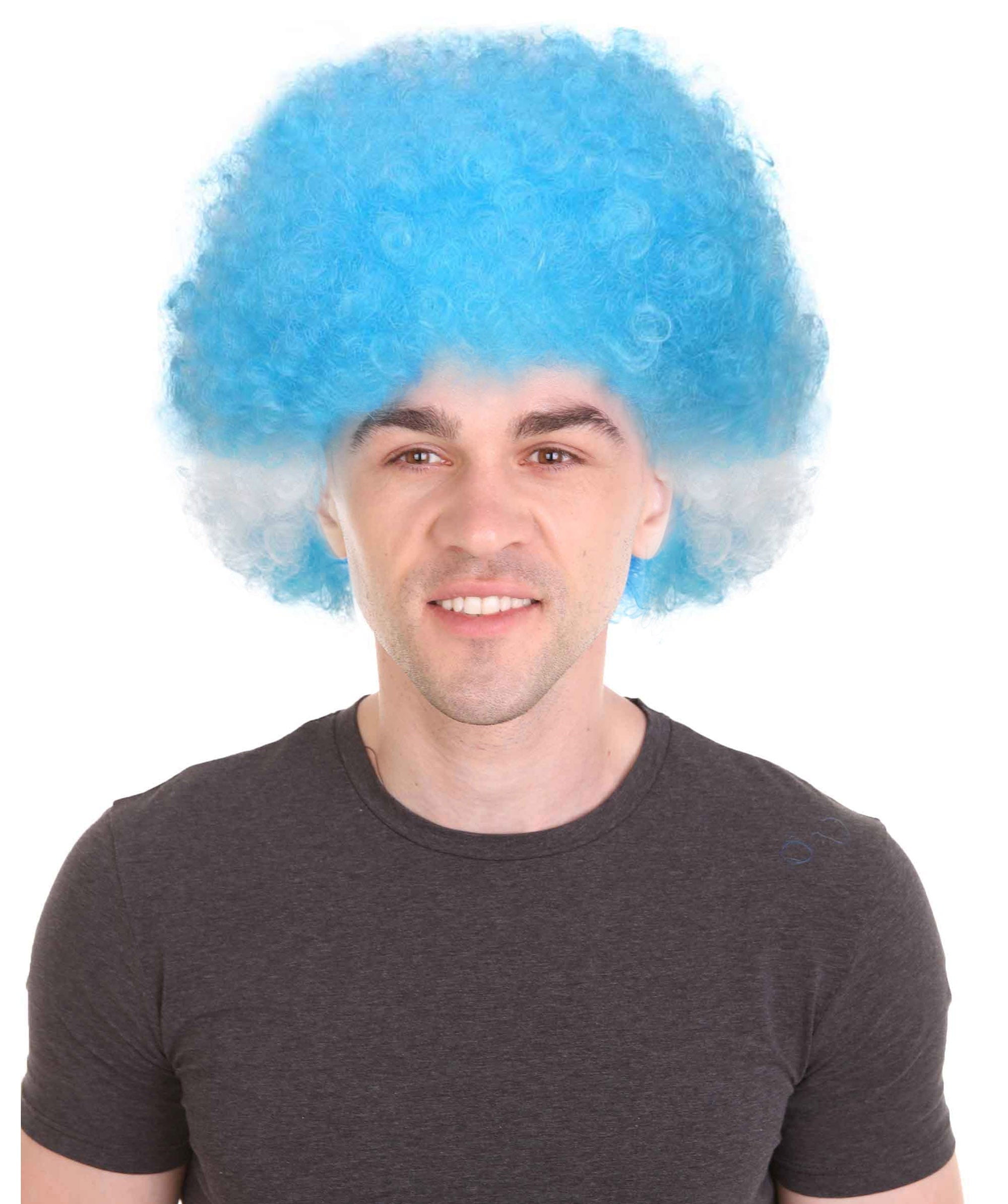 HPO Adult Unisex Patriotic Argentina Sport Flag Sport Fun Wig | White ...