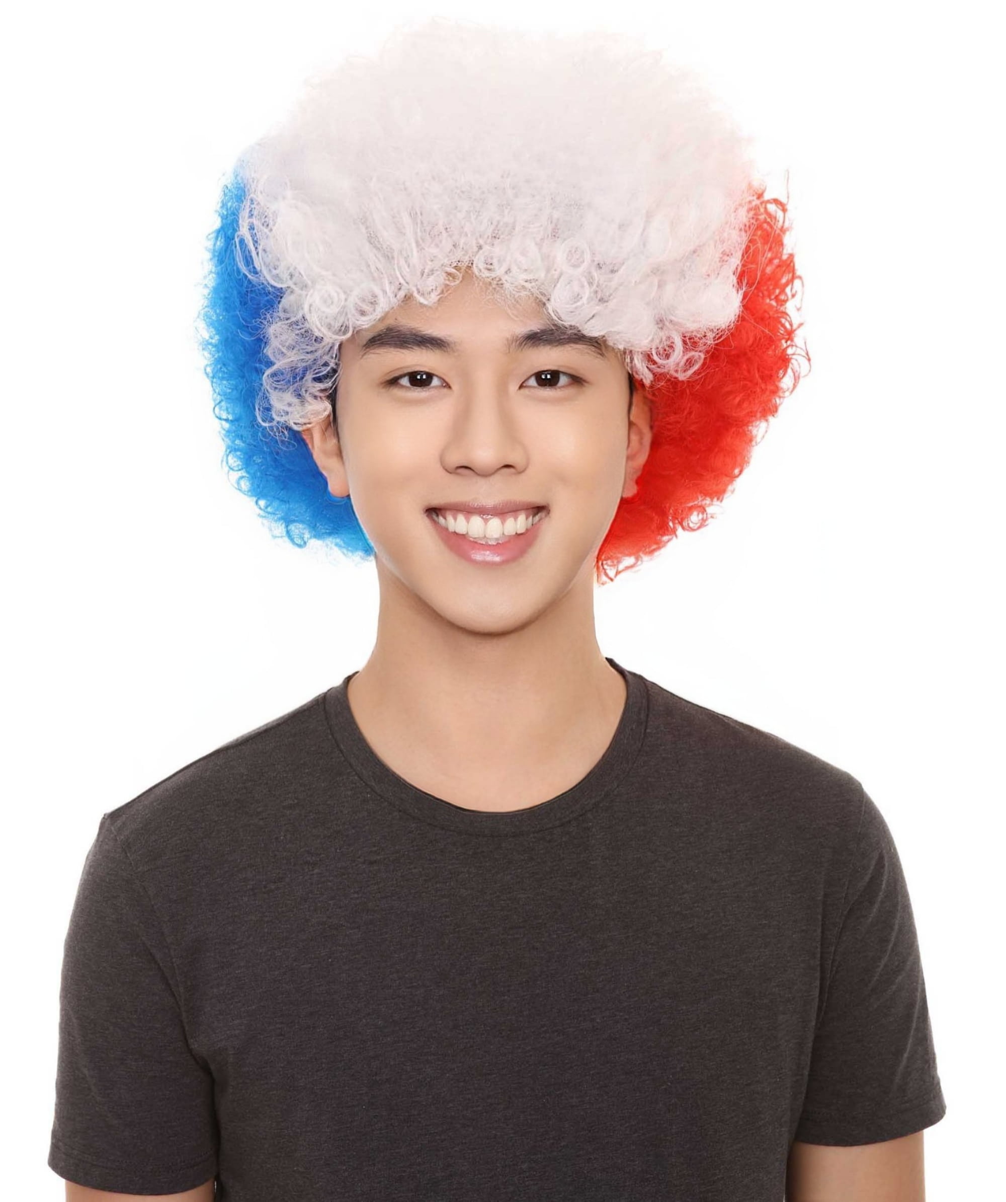 HPO Adult Unisex Patriotic Chile Sport Flag Sport Fun Wig | Blue White ...