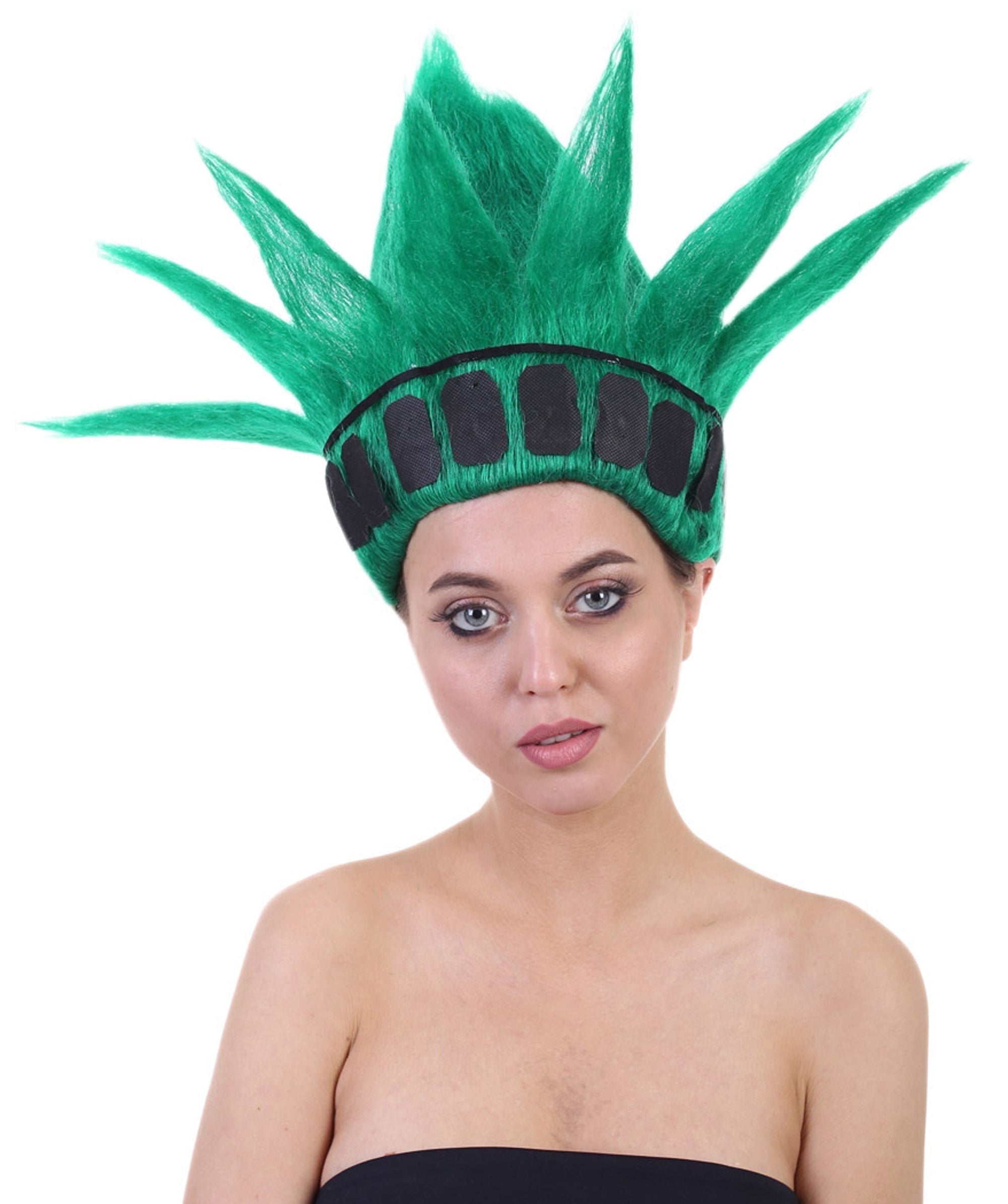 HPO Adult Unisex Statue of Liberty Green Wig,Best for Halloween, Flame ...