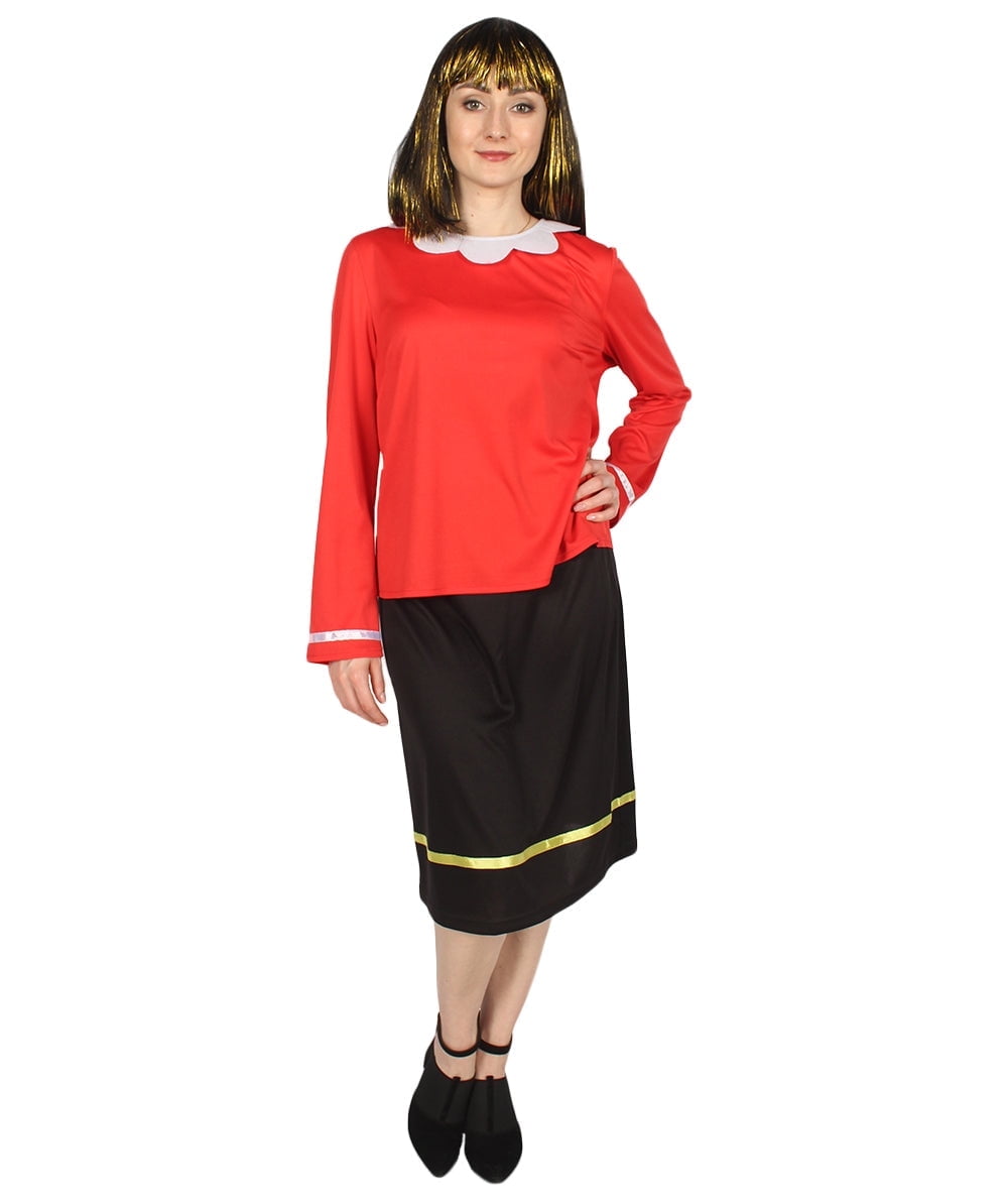 HPO Adult Women Olive Sailor Costume | Best for Halloween, Red & Black ...