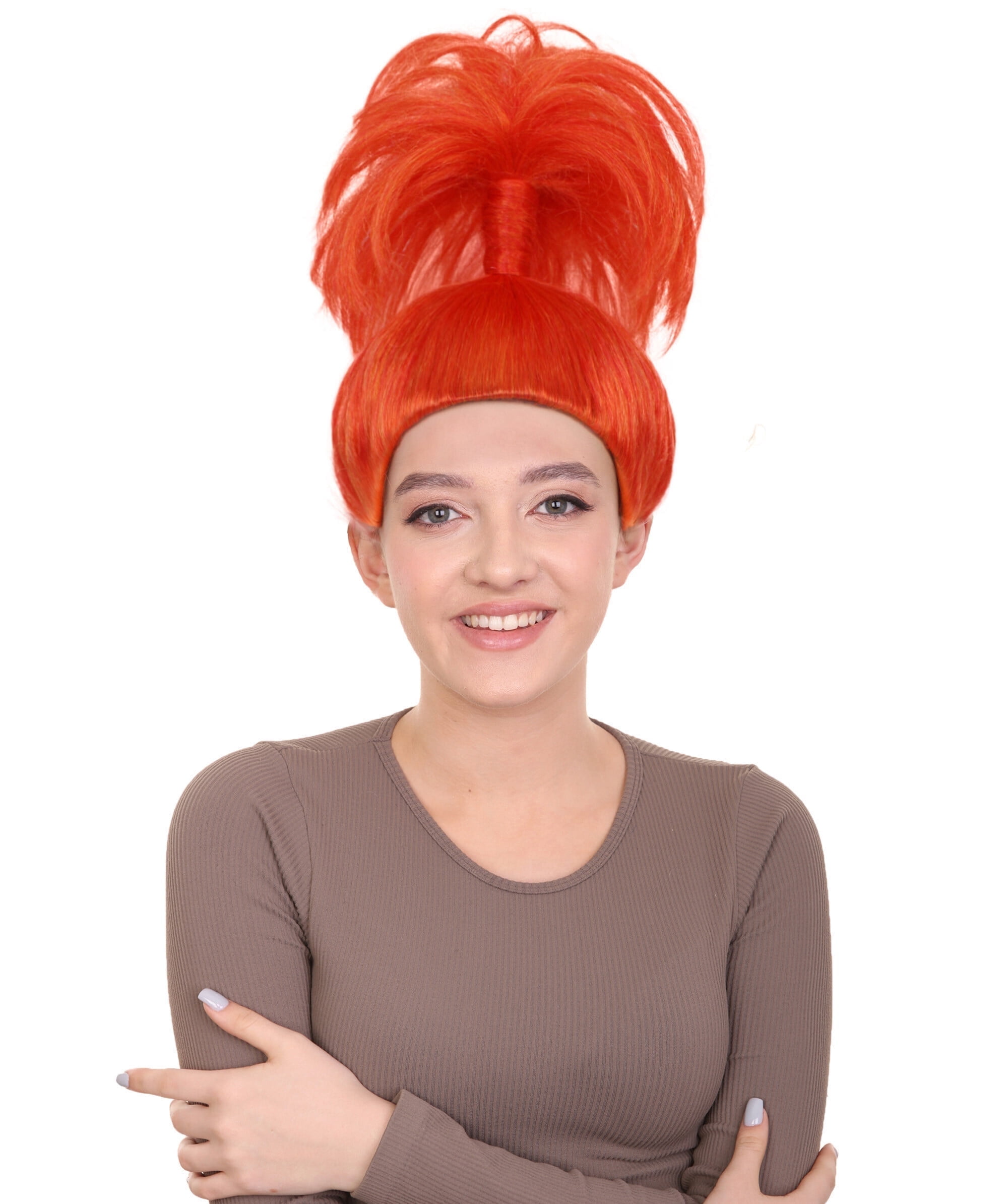 HPO Adult Women's Animated Movie Character Emotion Orange Wig, Cosplay ...