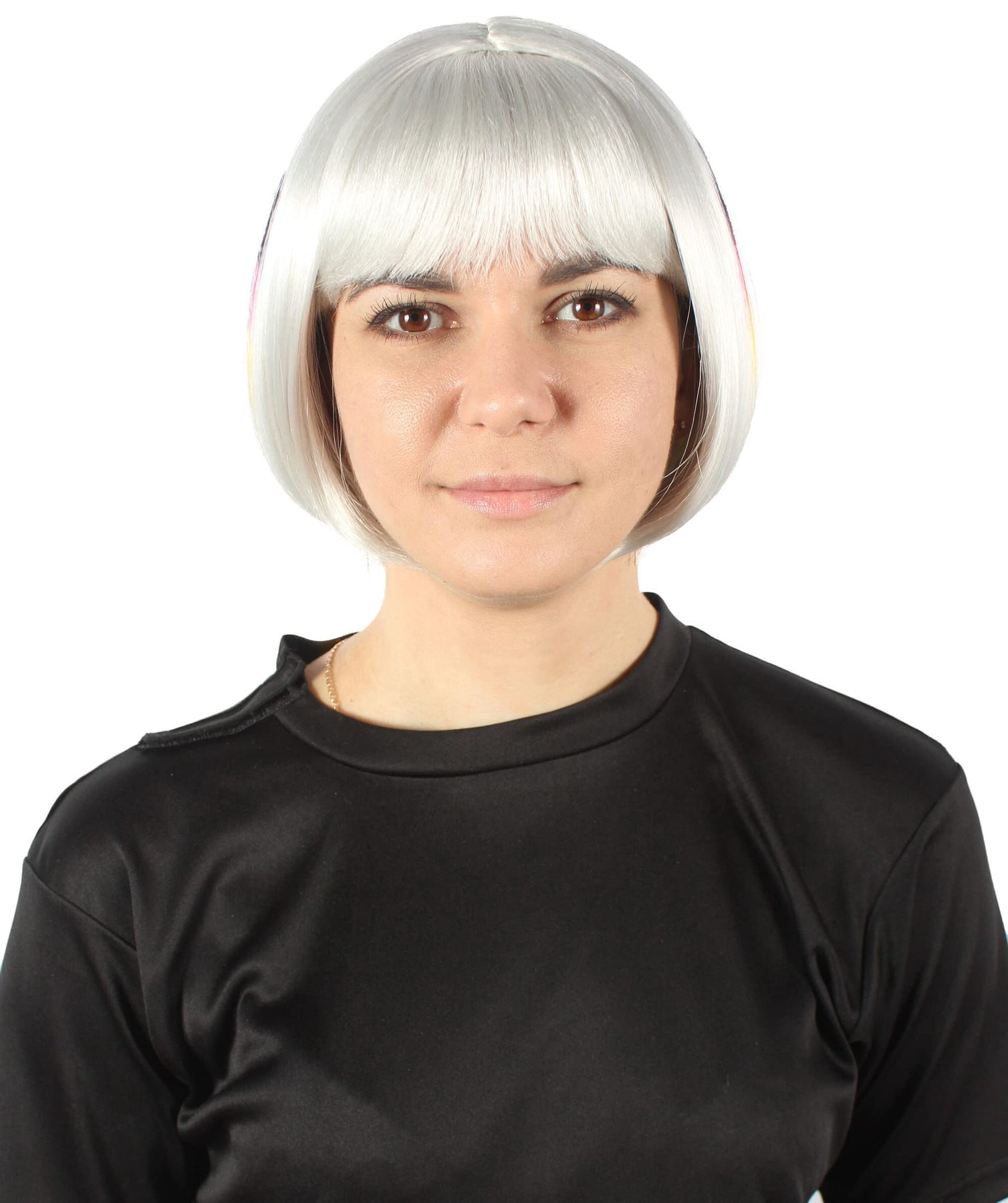 HPO Adult Women’s Flag-themed Short Bob Wig with Bangs for Sporting ...
