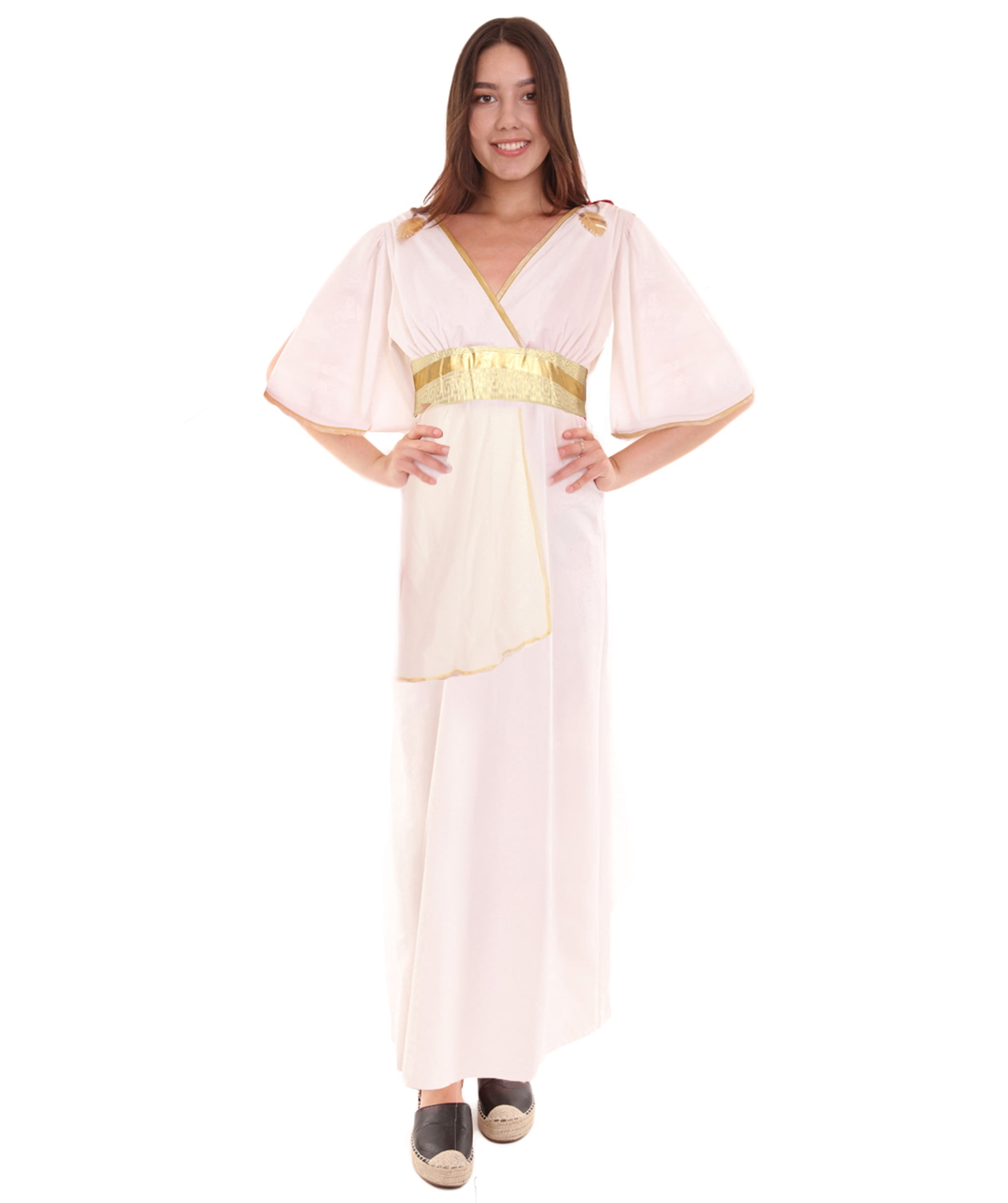 HPO Adult Women's Full Length Greek Goddess Costume | White Color Toga ...