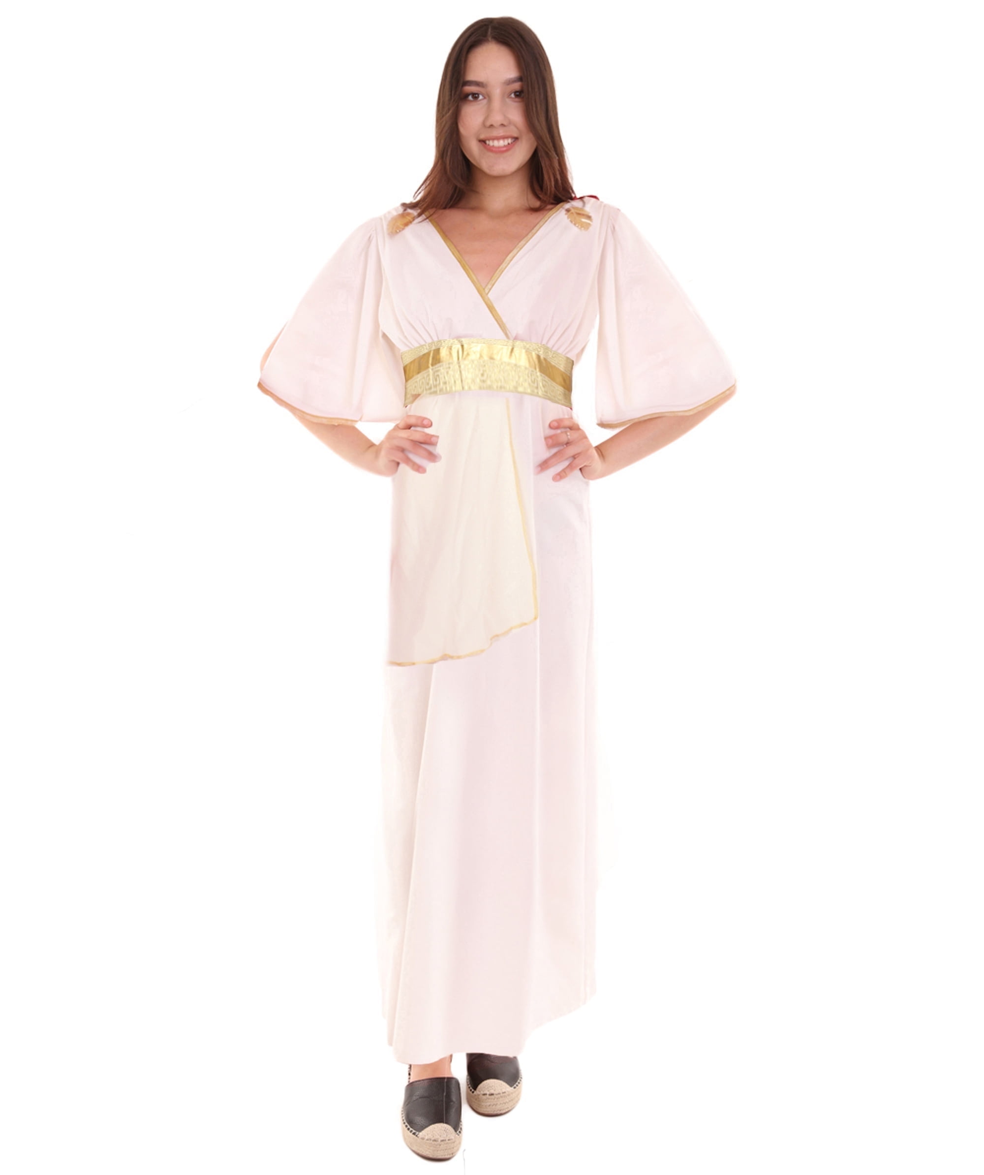 HPO Adult Women's Full Length Greek Goddess Costume | White Color Toga ...