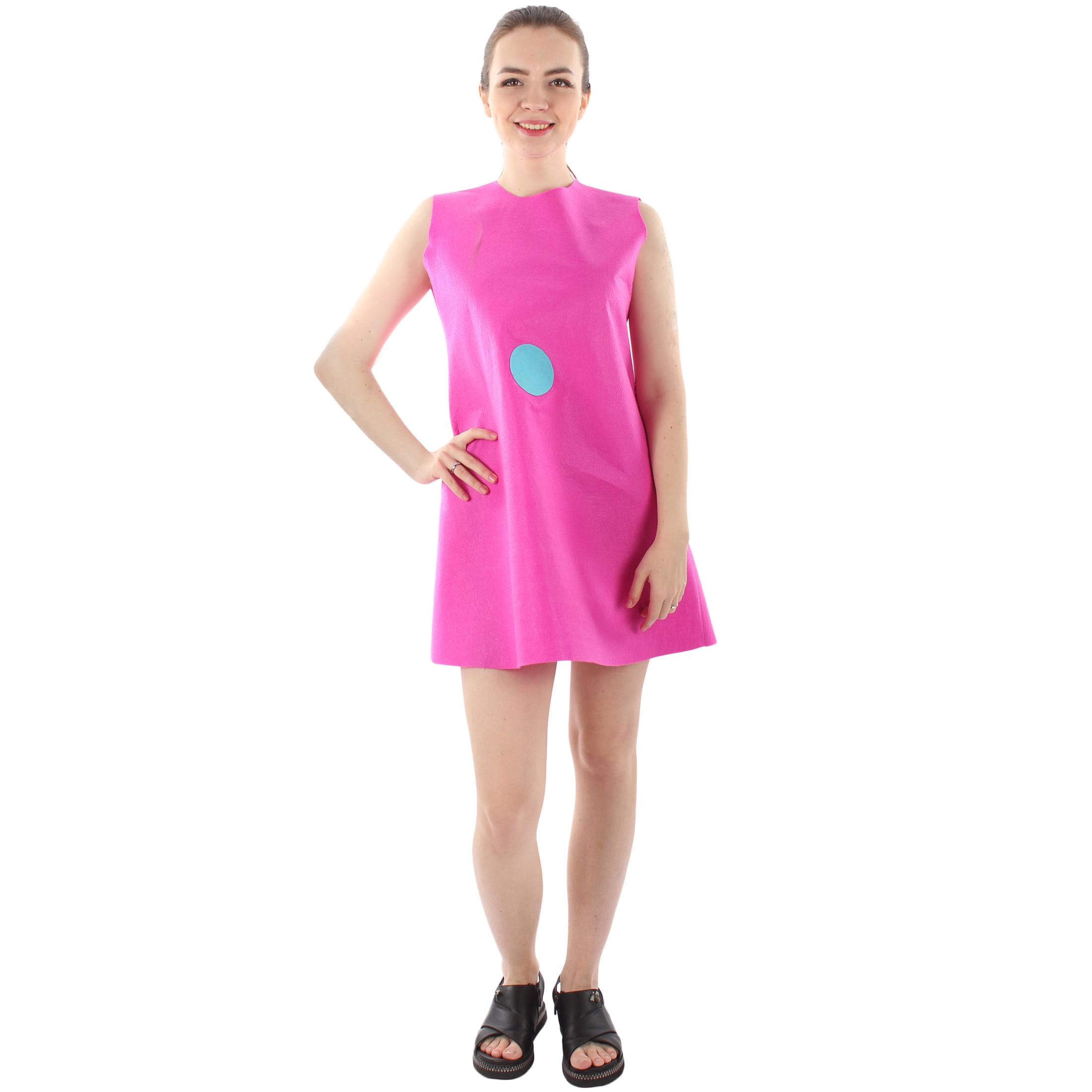 HPO Adult Women's Pink & Blue Fuzzy Peppy Pop Troll Costume – Halloween ...