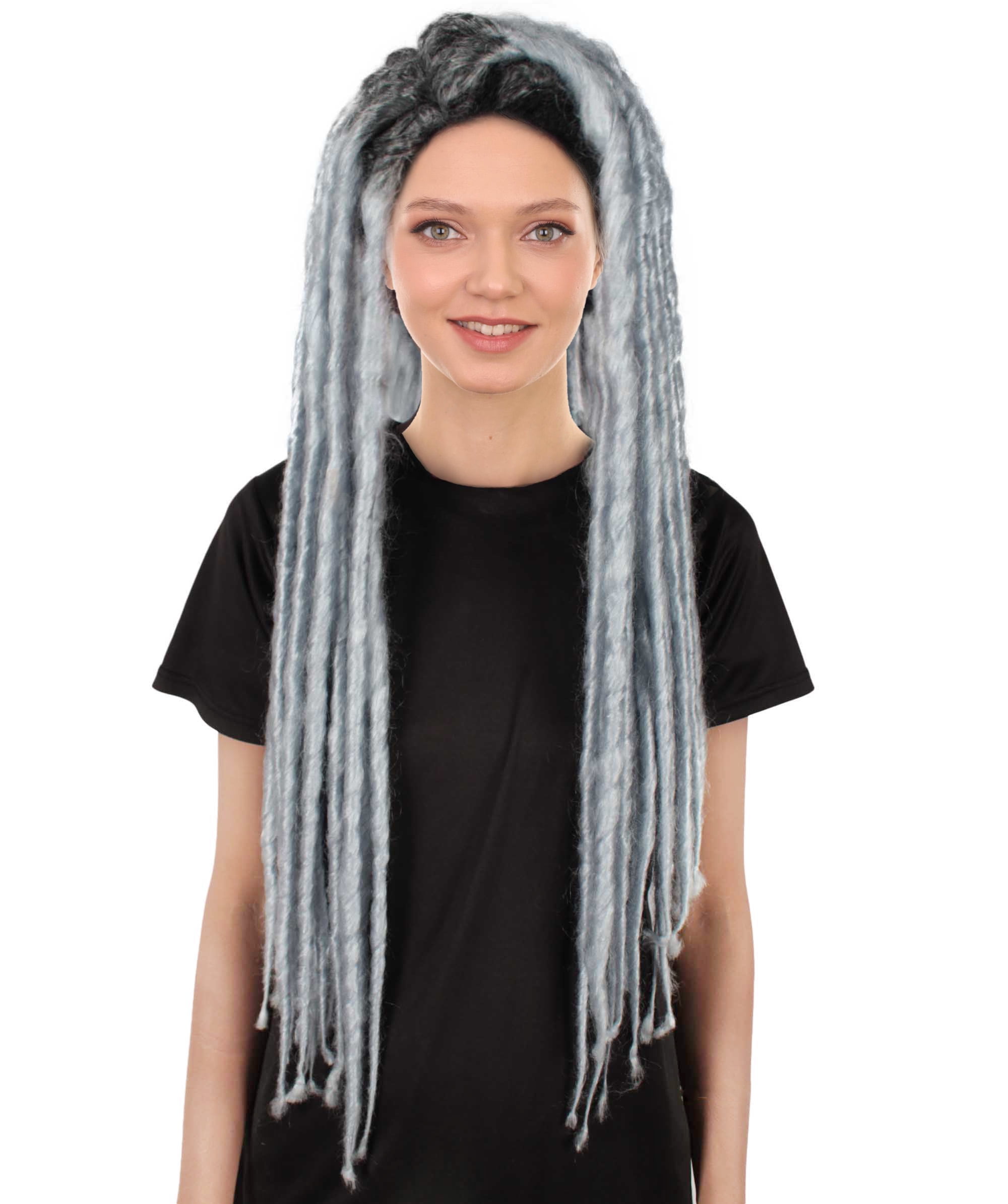 HPO Adult Women's Long Dreadlocks Wig - Dark Grey Dreadlock with Dark ...