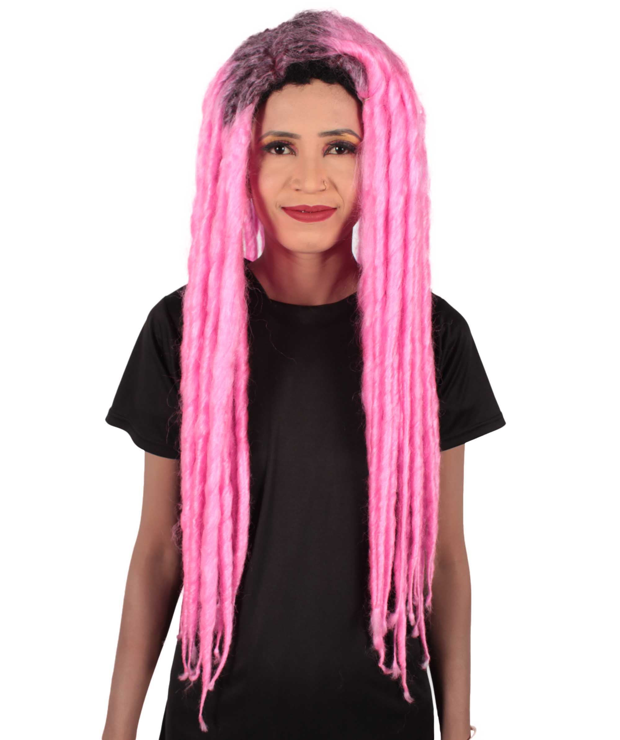HPO | Adult Women's Long Dreadlocks Wig | Light Pink| Breathable ...