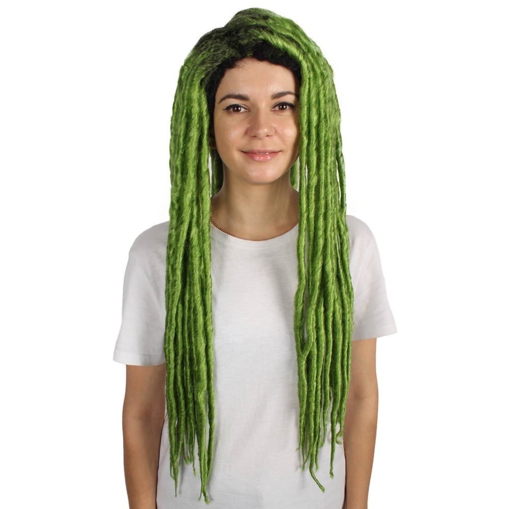 HPO Adult Women's Lime Green Dreadlock Wig – Long Synthetic Costume ...